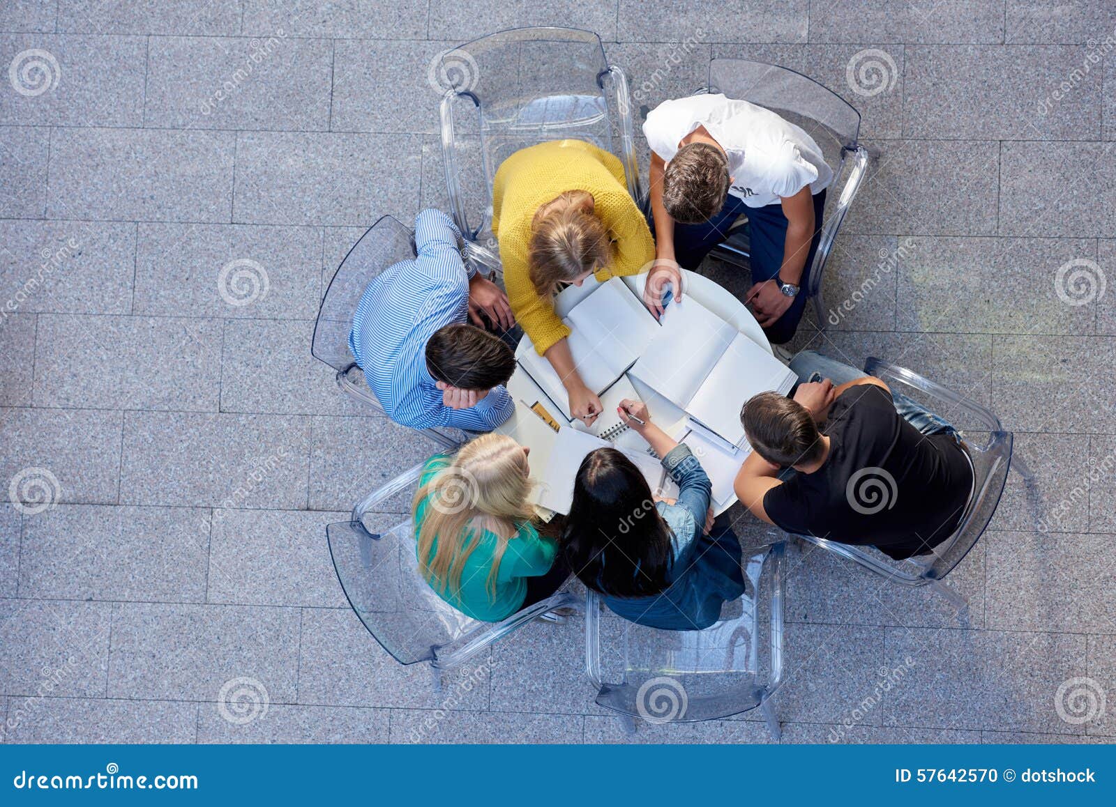 Group of students top view stock photo. Image of girl - 57642570