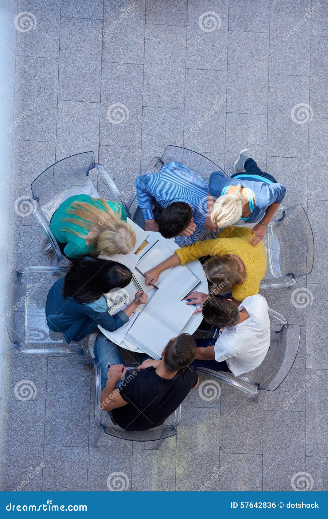 Group of students top view stock photo. Image of aerial - 57642836