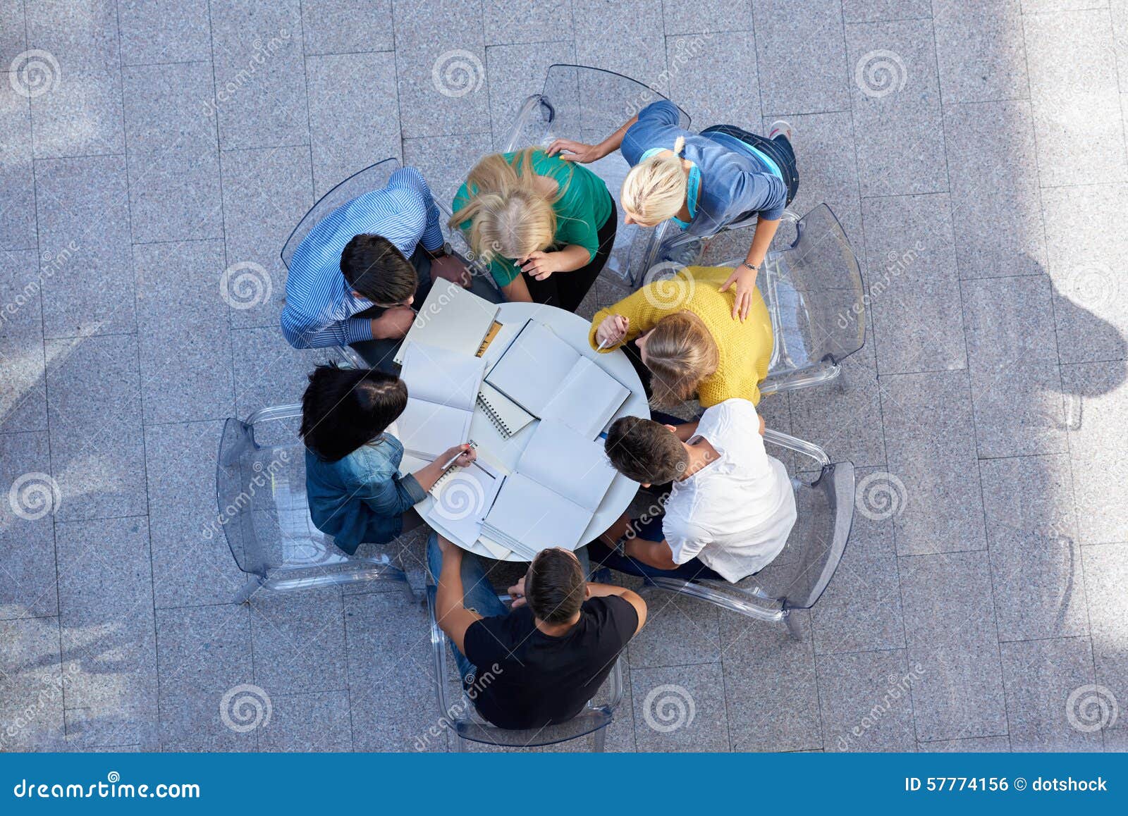 Group of students top view stock photo. Image of cafe - 57774156