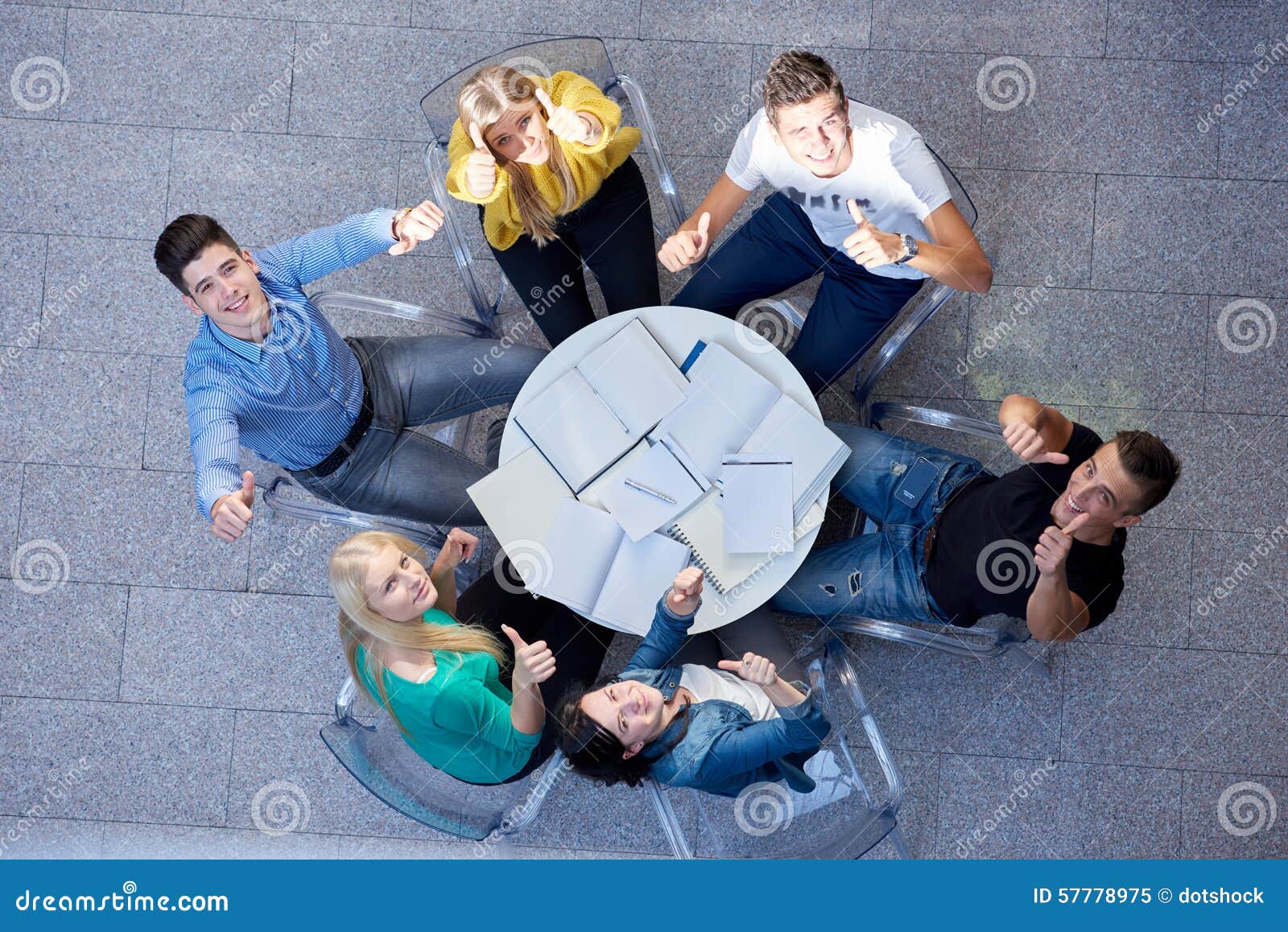 Group of students top view stock image. Image of notebook - 57778975