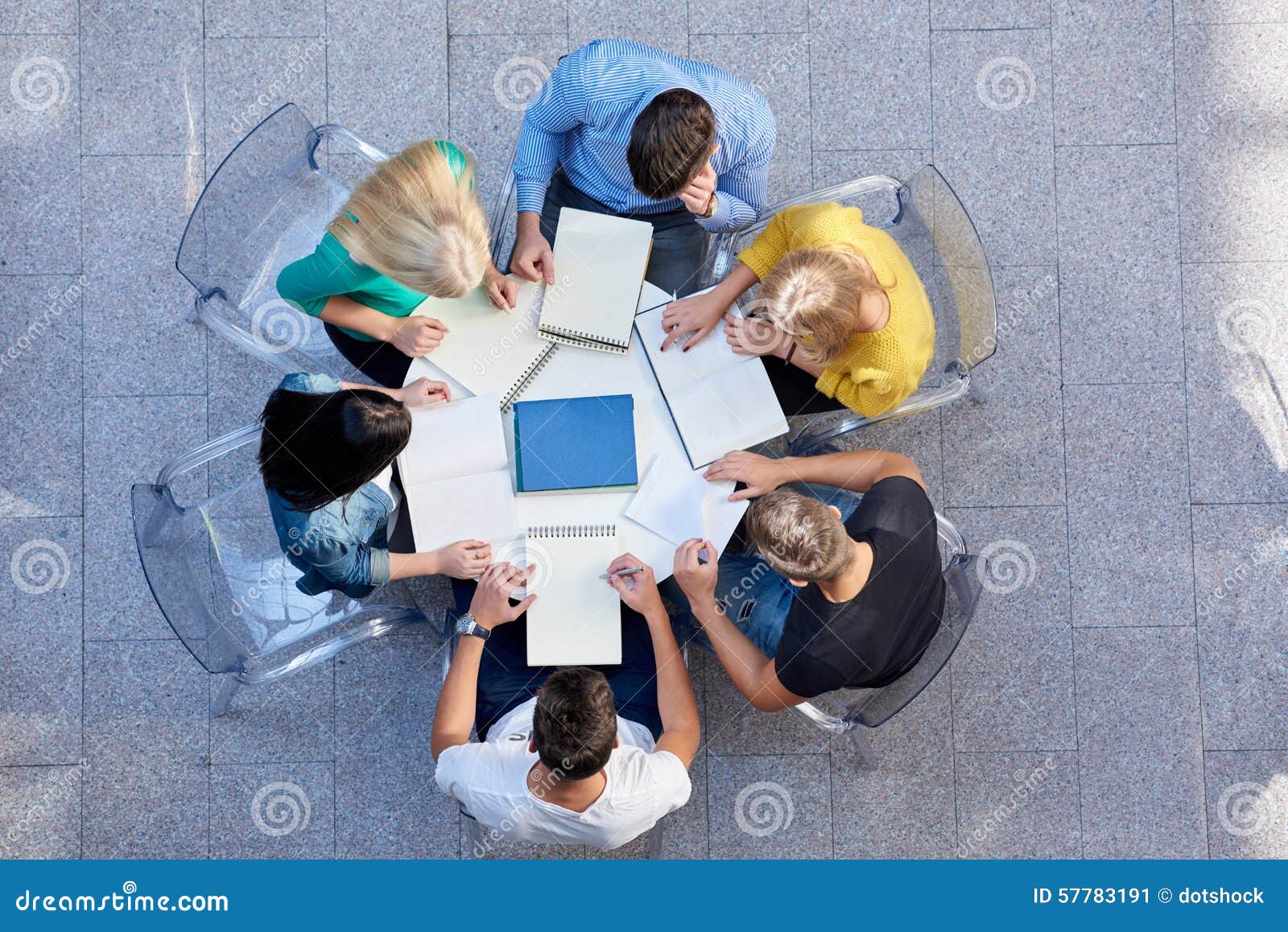 Group of students top view stock image. Image of study - 57783191
