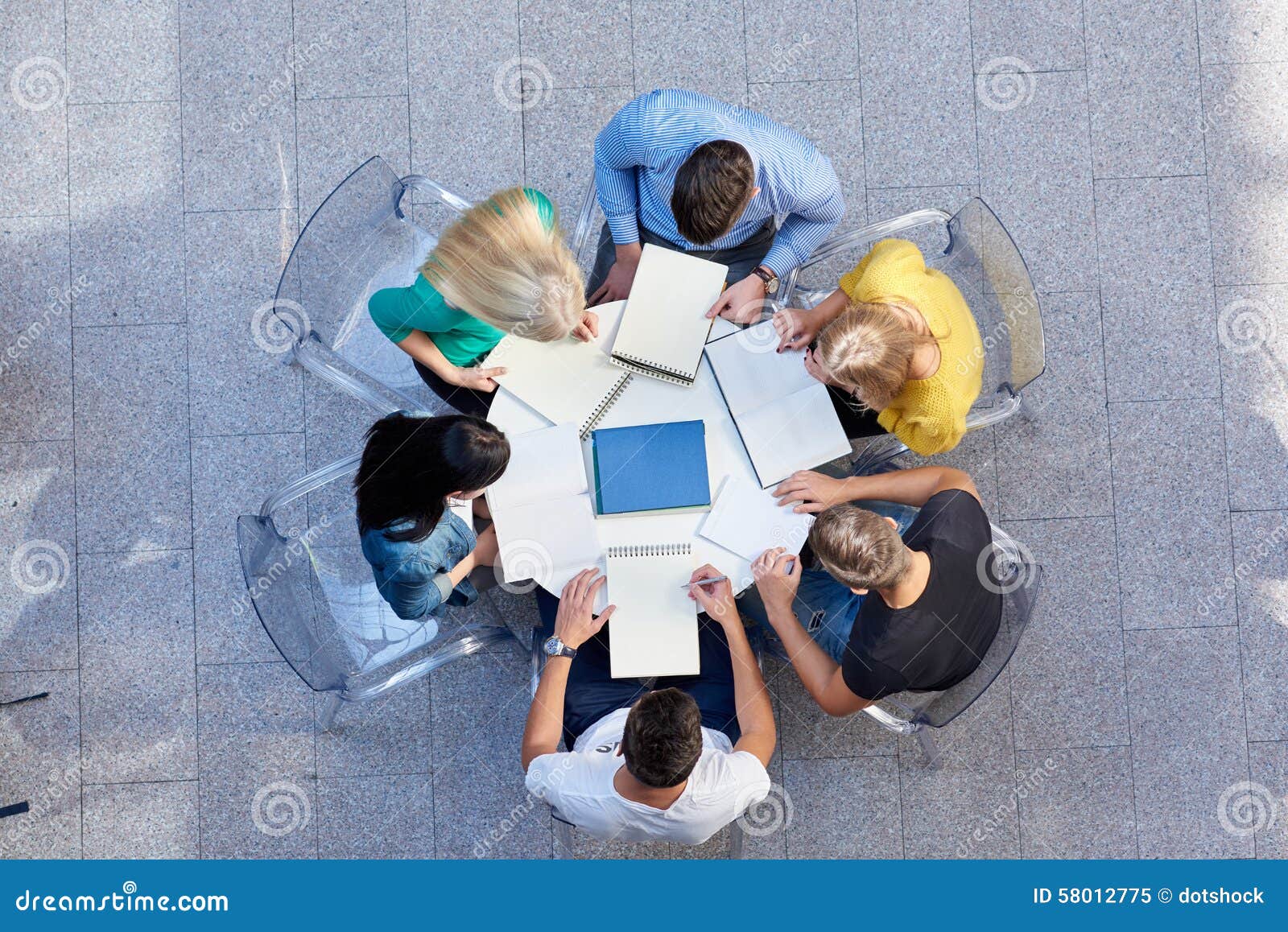 Group of students top view stock image. Image of study - 58012775