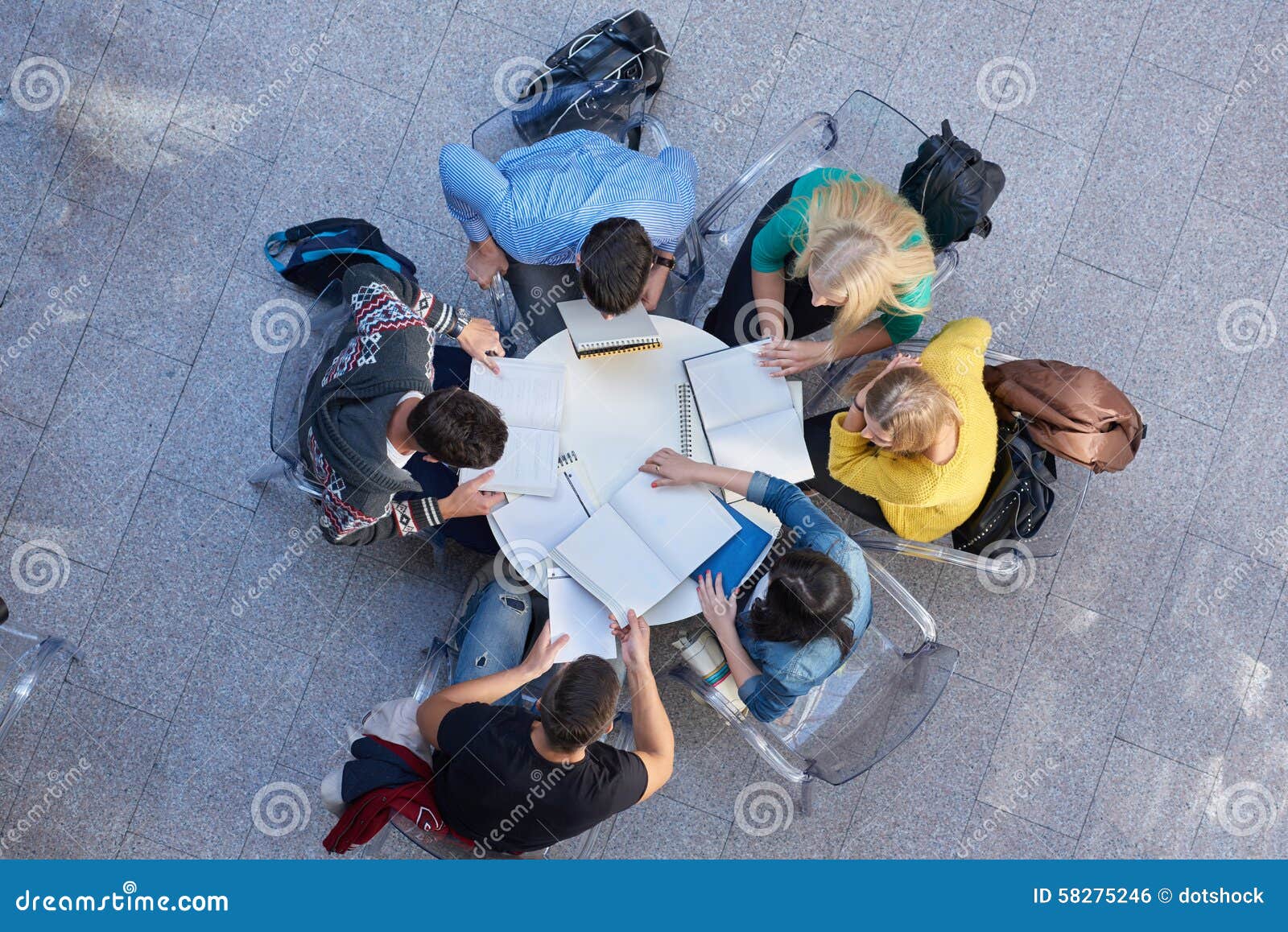 Group of students top view stock photo. Image of computer - 58275246