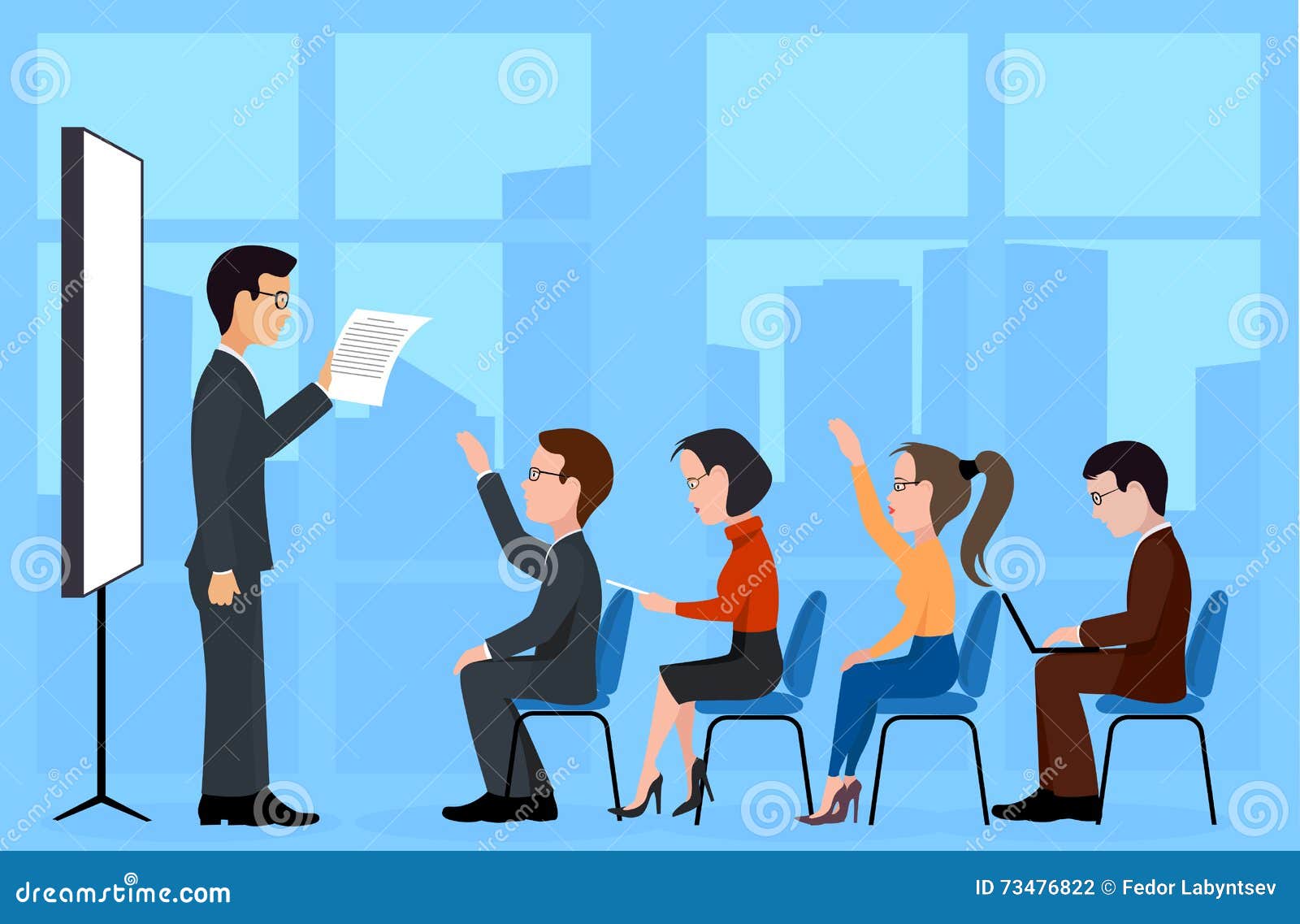 A Group of Students. a Training Seminar Stock Vector - Illustration of ...