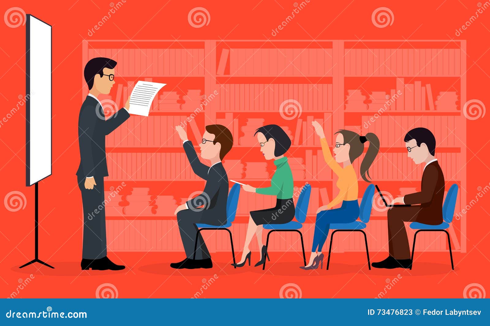A Group of Students. a Training Seminar Stock Vector - Illustration of ...