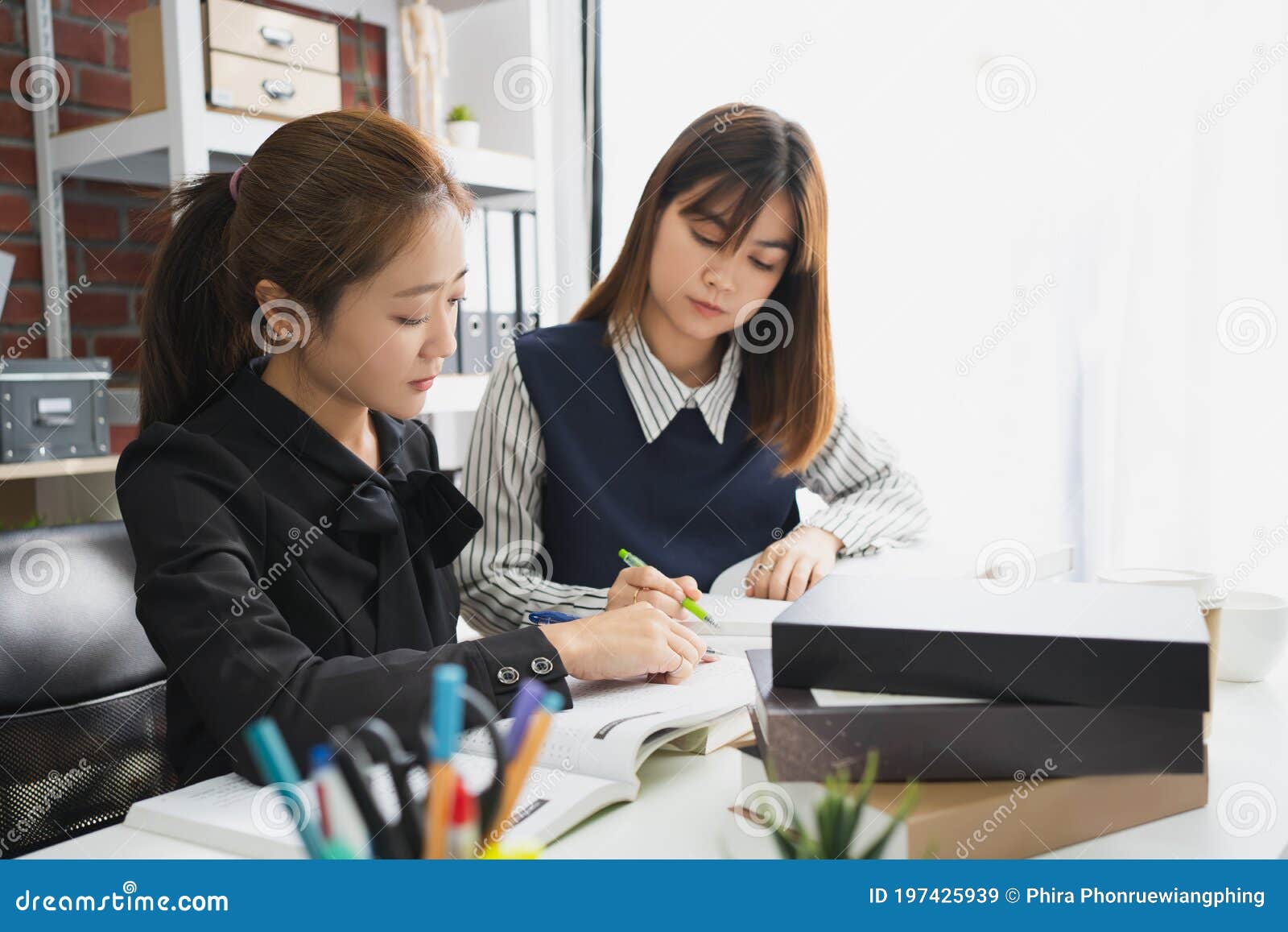 A Group of Students Tutoring for the Class Exam Stock Image - Image of ...