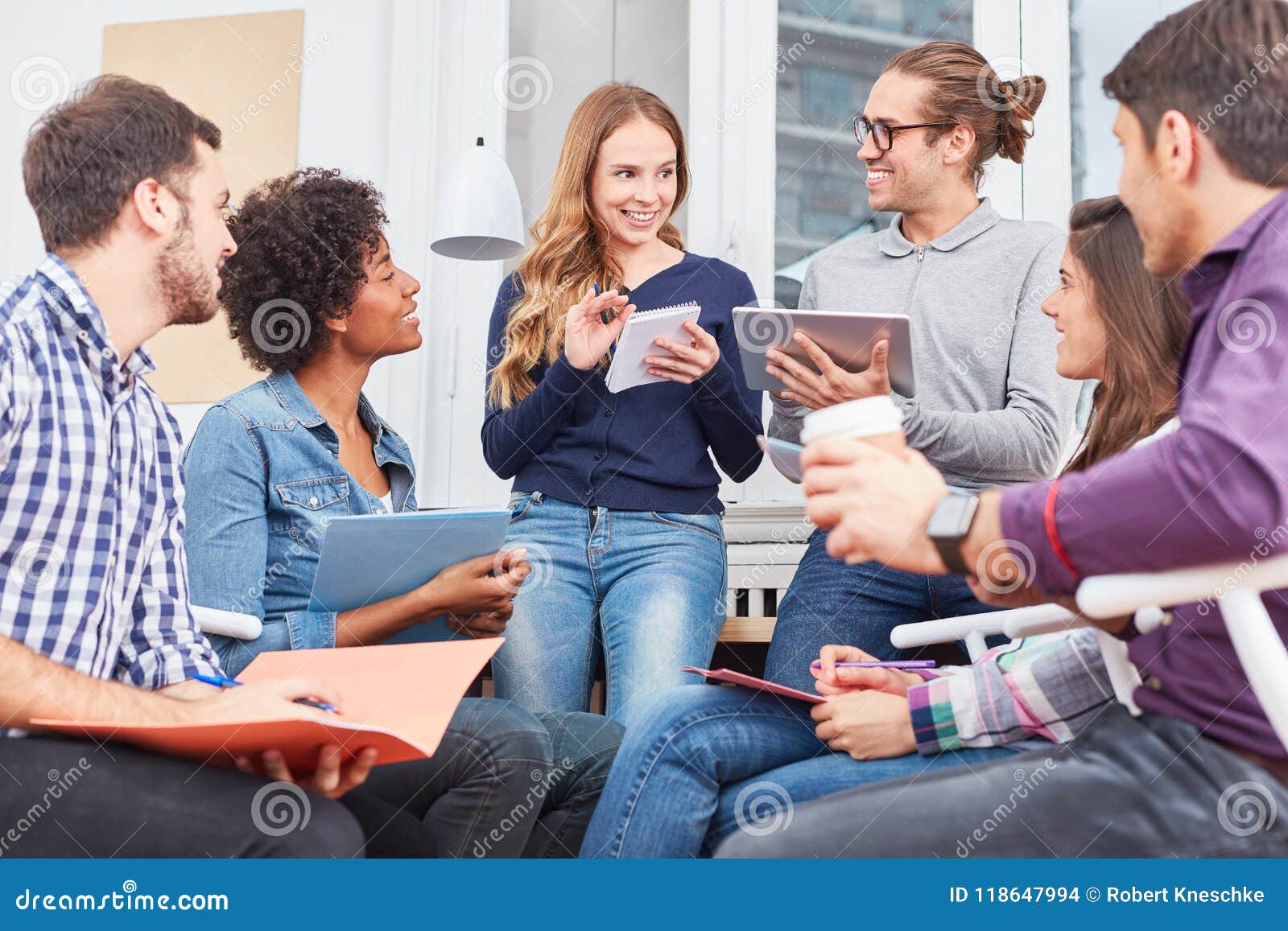Group of Students in a University Seminar Stock Photo - Image of office ...