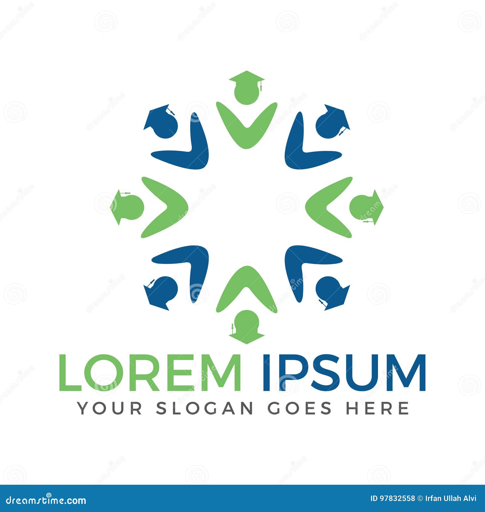 Group of Students Vector Logo Design. Stock Vector - Illustration of ...