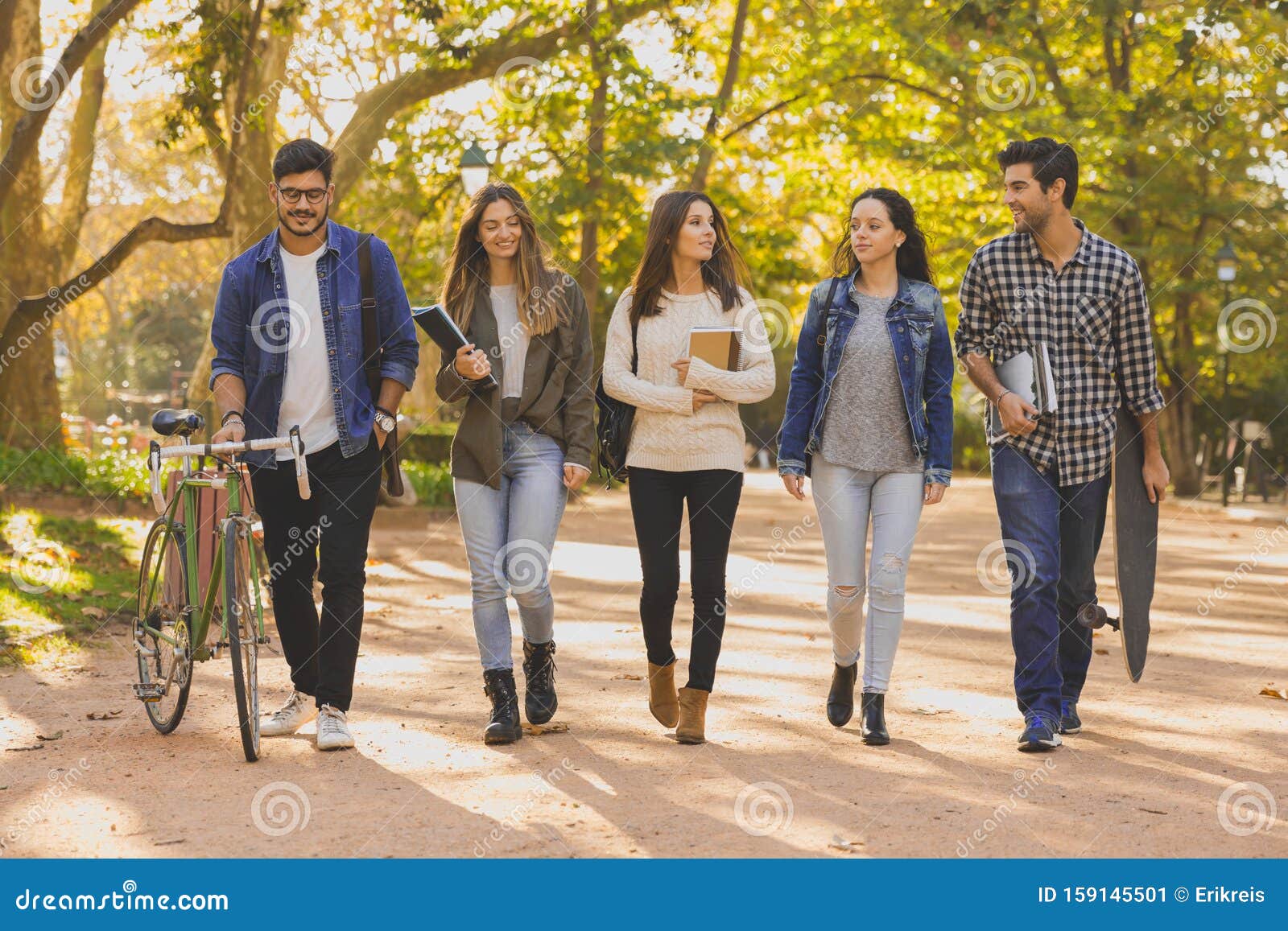 Students in the park stock image. Image of group, multicultural - 159145501