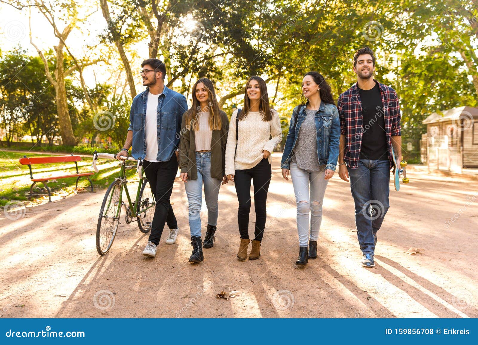 Students in the park stock photo. Image of portrait - 159856708