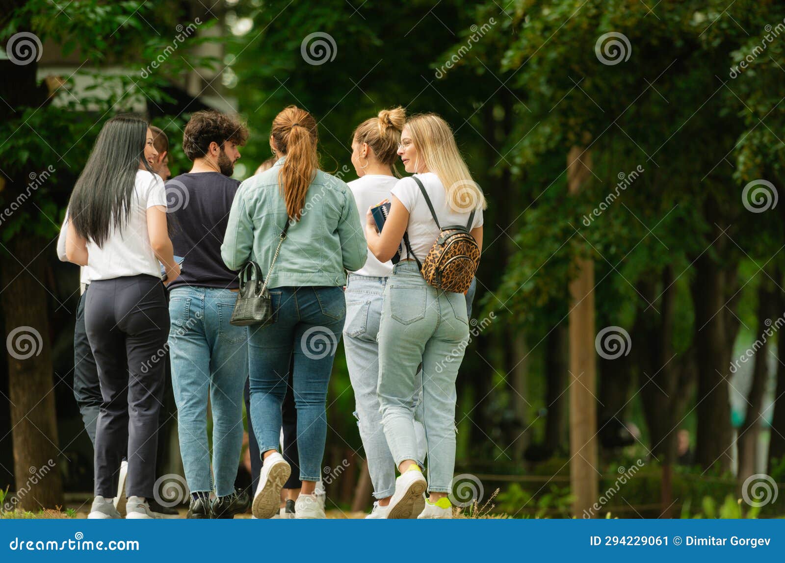 Group of Students Walking Together To Their School Stock Image - Image ...