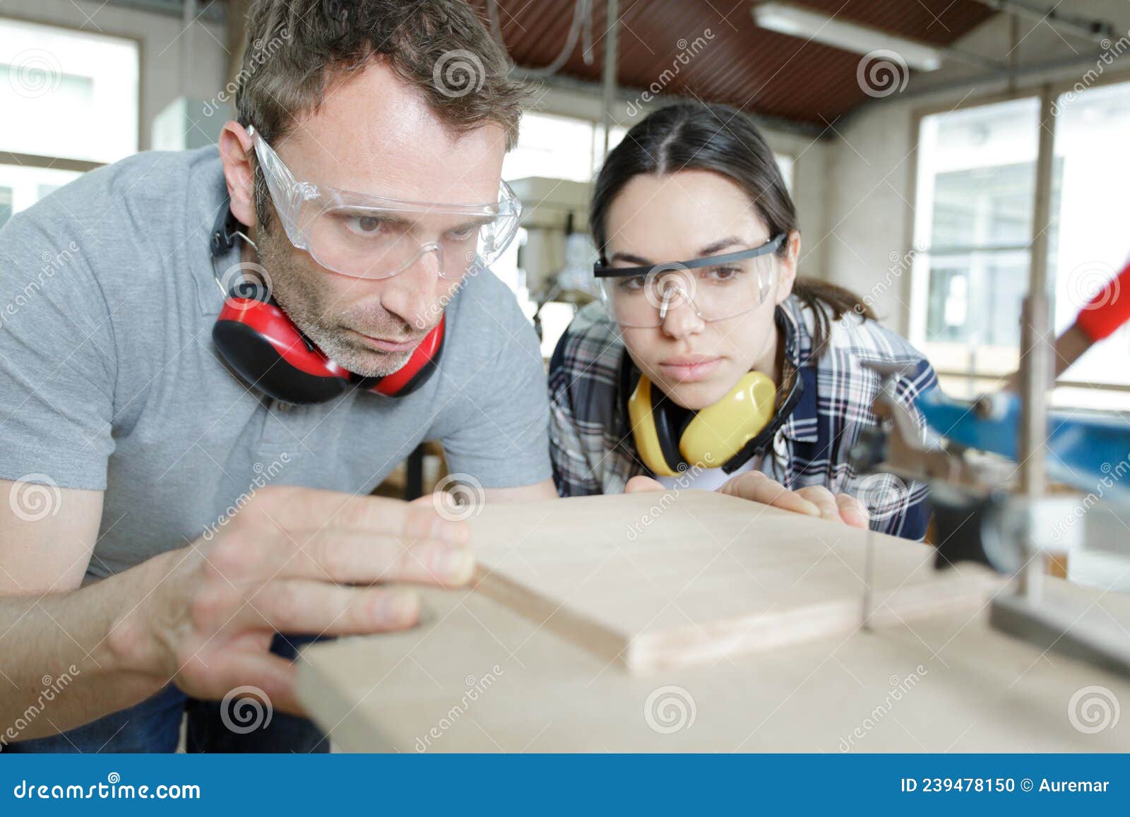 Group Students in Woodwork Training Course Stock Photo - Image of ...