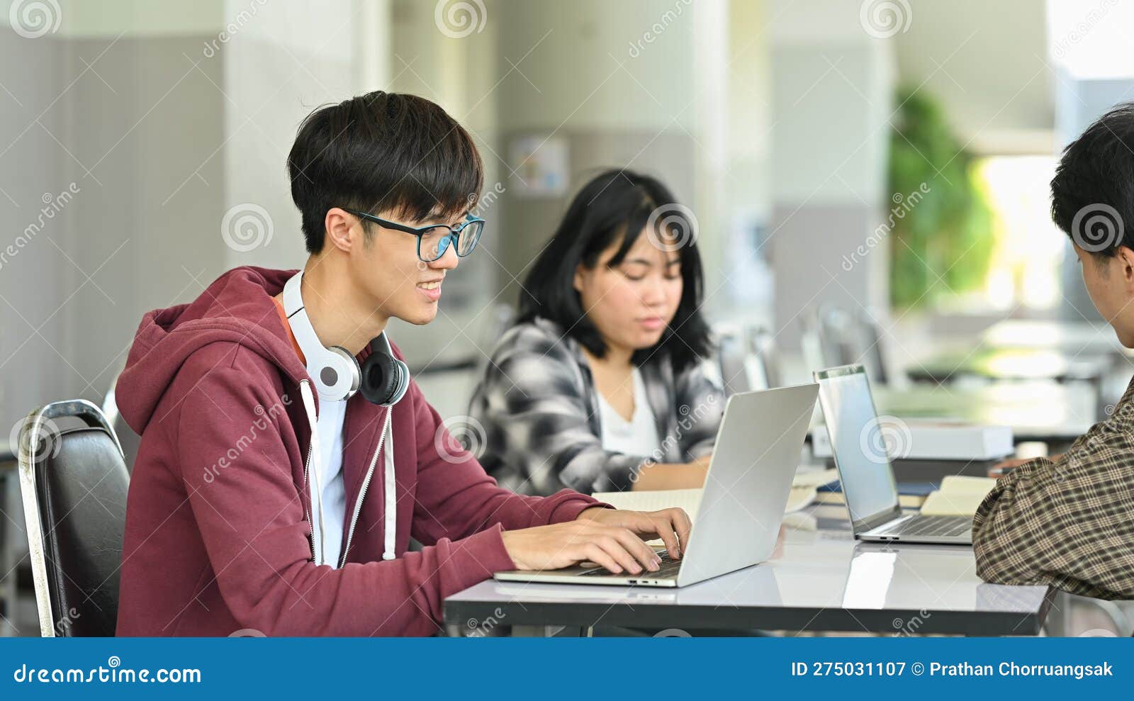 Group of Students are Working on Academic Project or Preparing for Exam ...