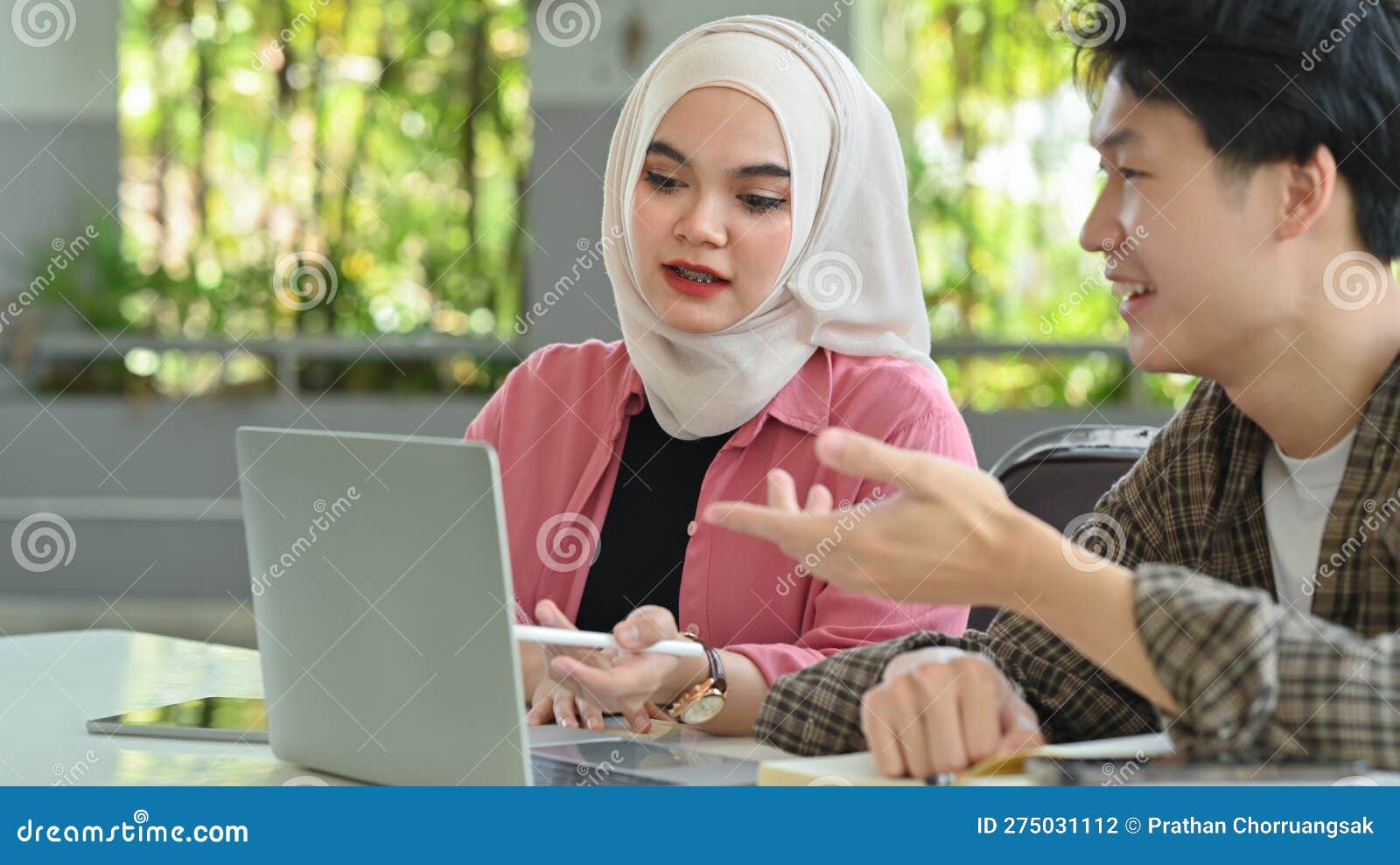 Group of Students are Working on Academic Project or Preparing for Exam ...