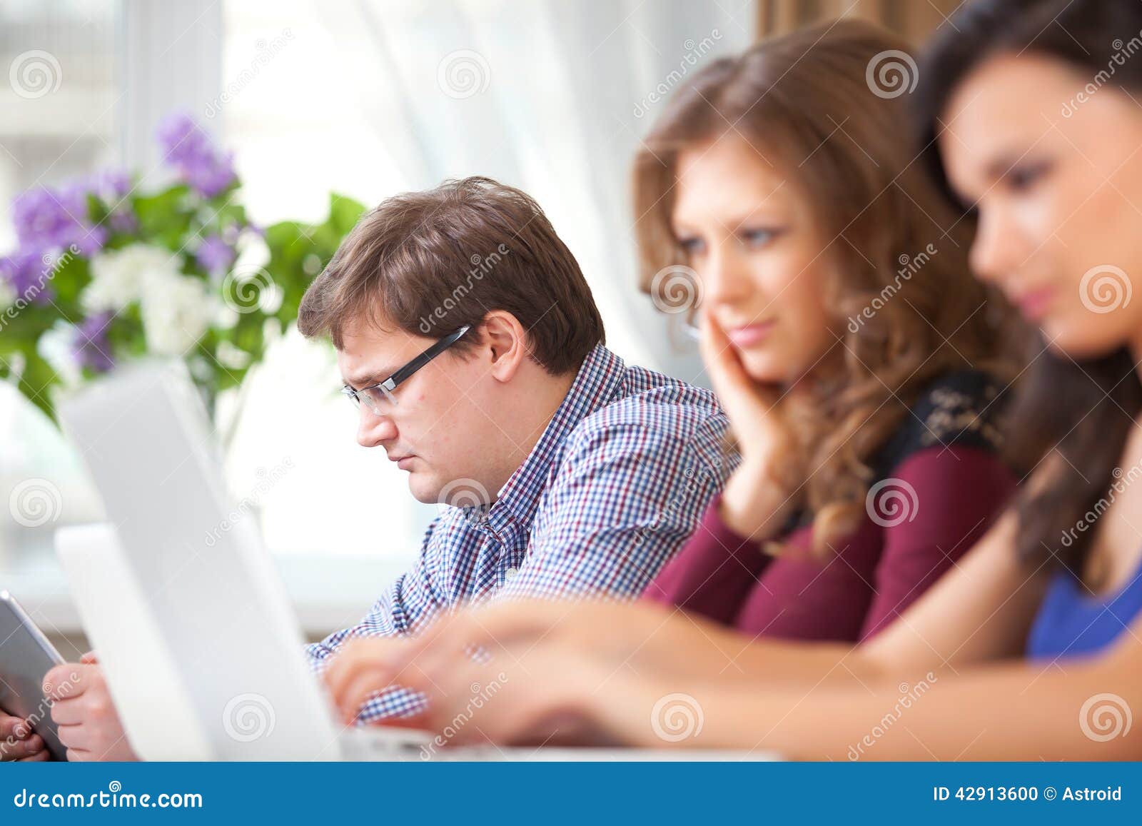 Group of students stock photo. Image of computer, team - 42913600