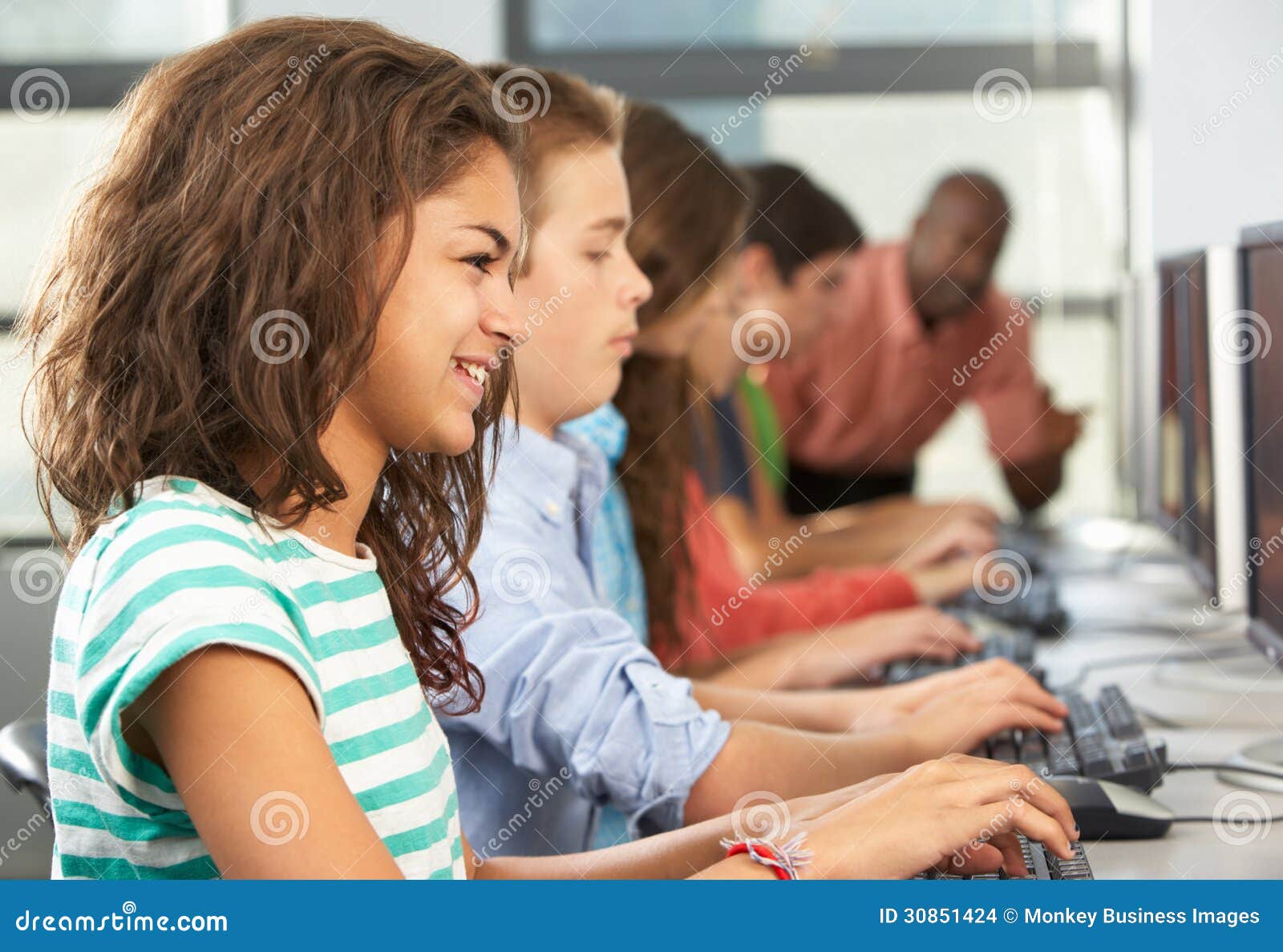 Group of Students Working at Computers in Classroom Stock Photo - Image ... Group of Students Working at Computers in Classroom Stock Photo - Image ...
