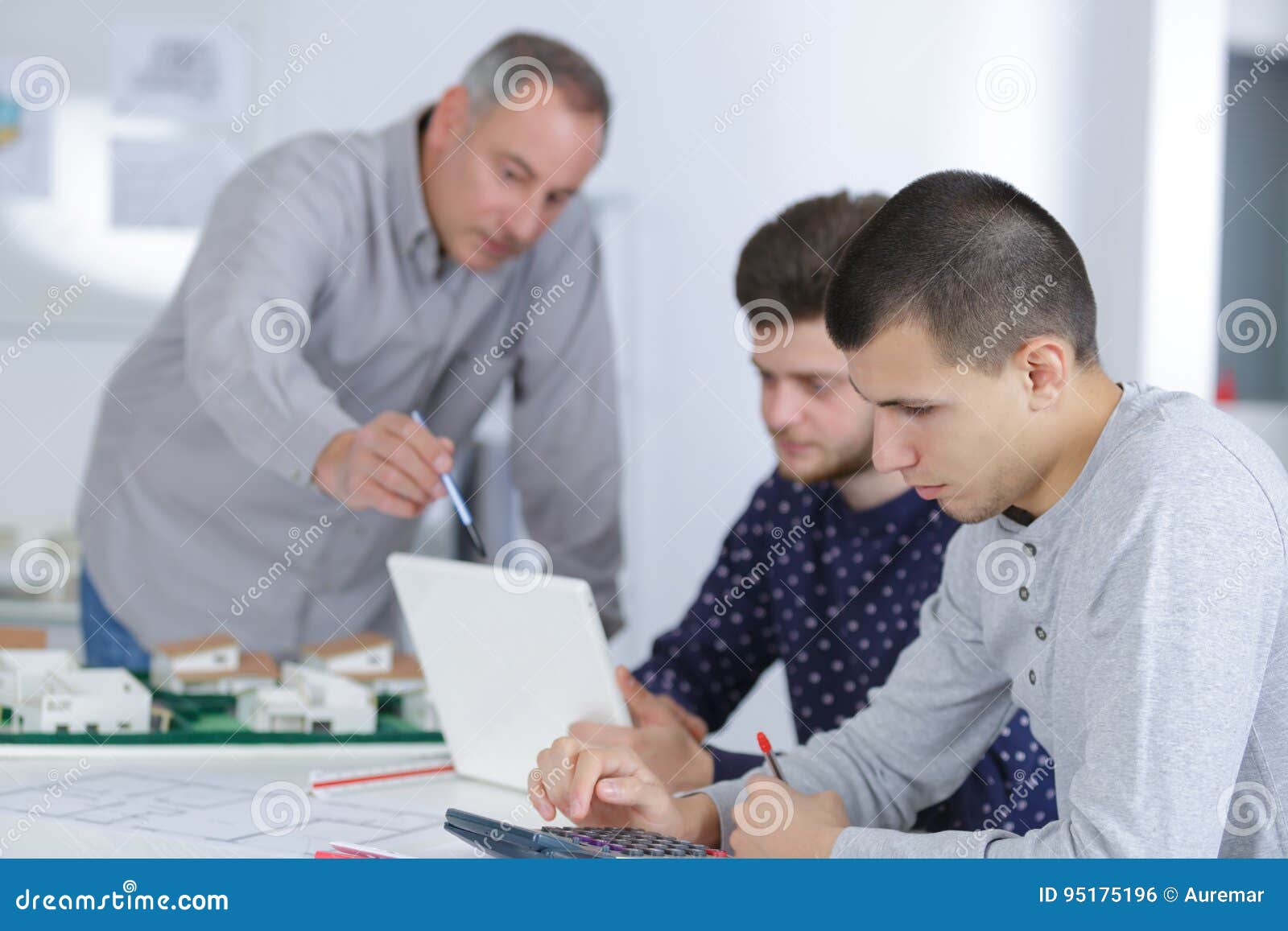 Group Students Working on Construction Project Stock Photo - Image of ...