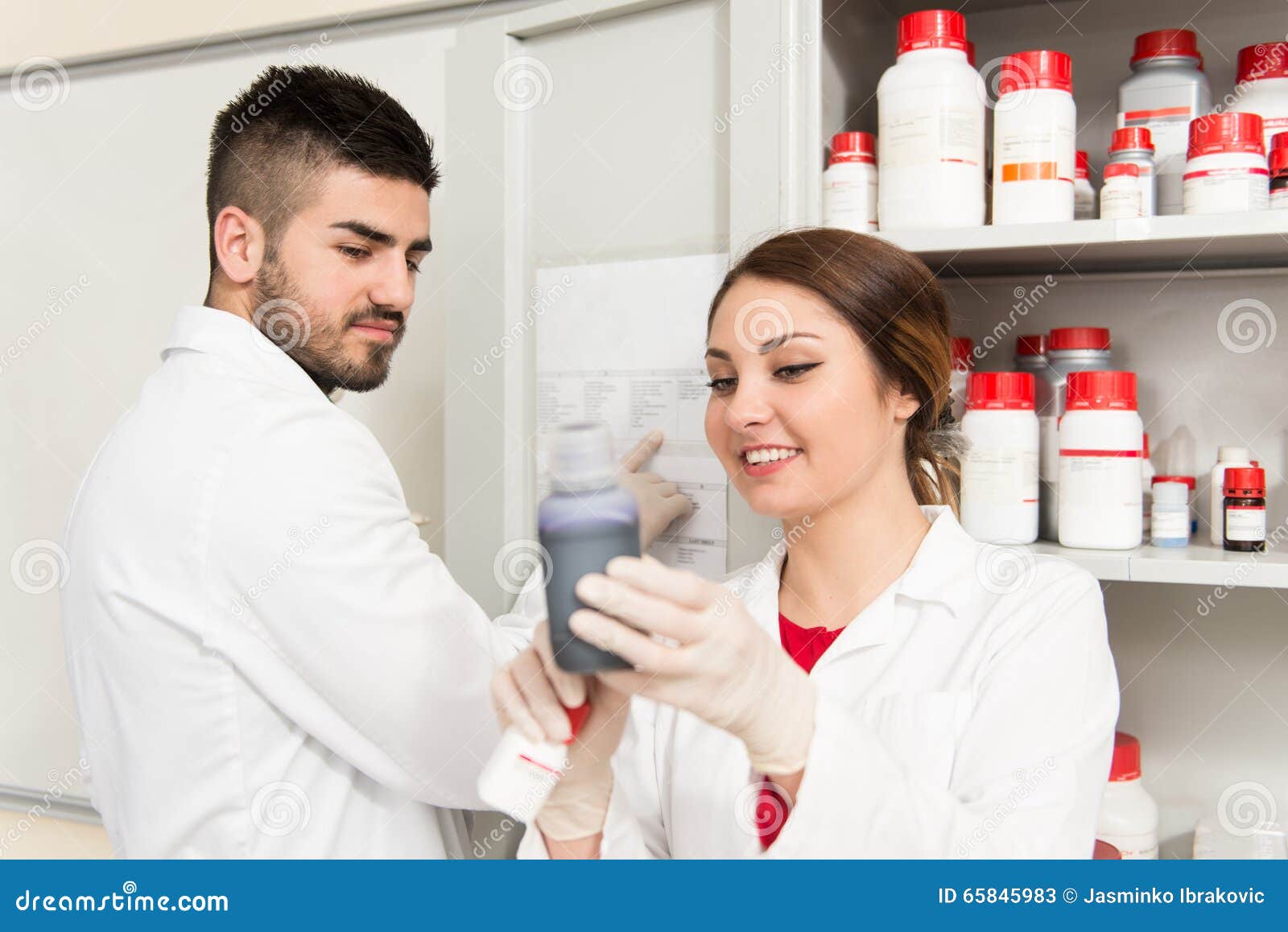 Group of Students Working at Laboratory Stock Image - Image of health ...