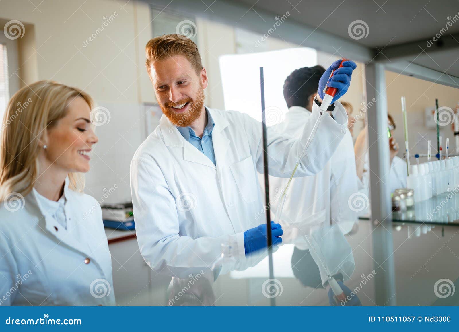 Group of Students Working at the Laboratory Stock Image - Image of ...