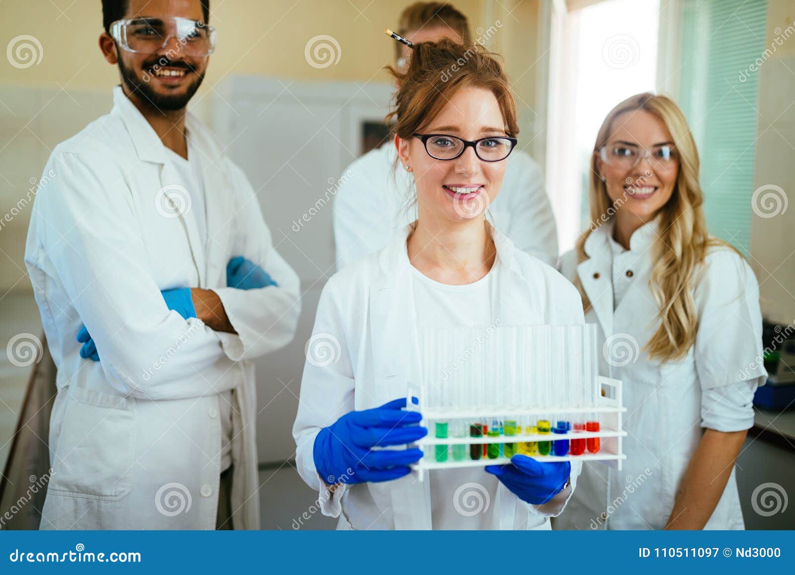 Group of Students Working at the Laboratory Stock Image - Image of ...
