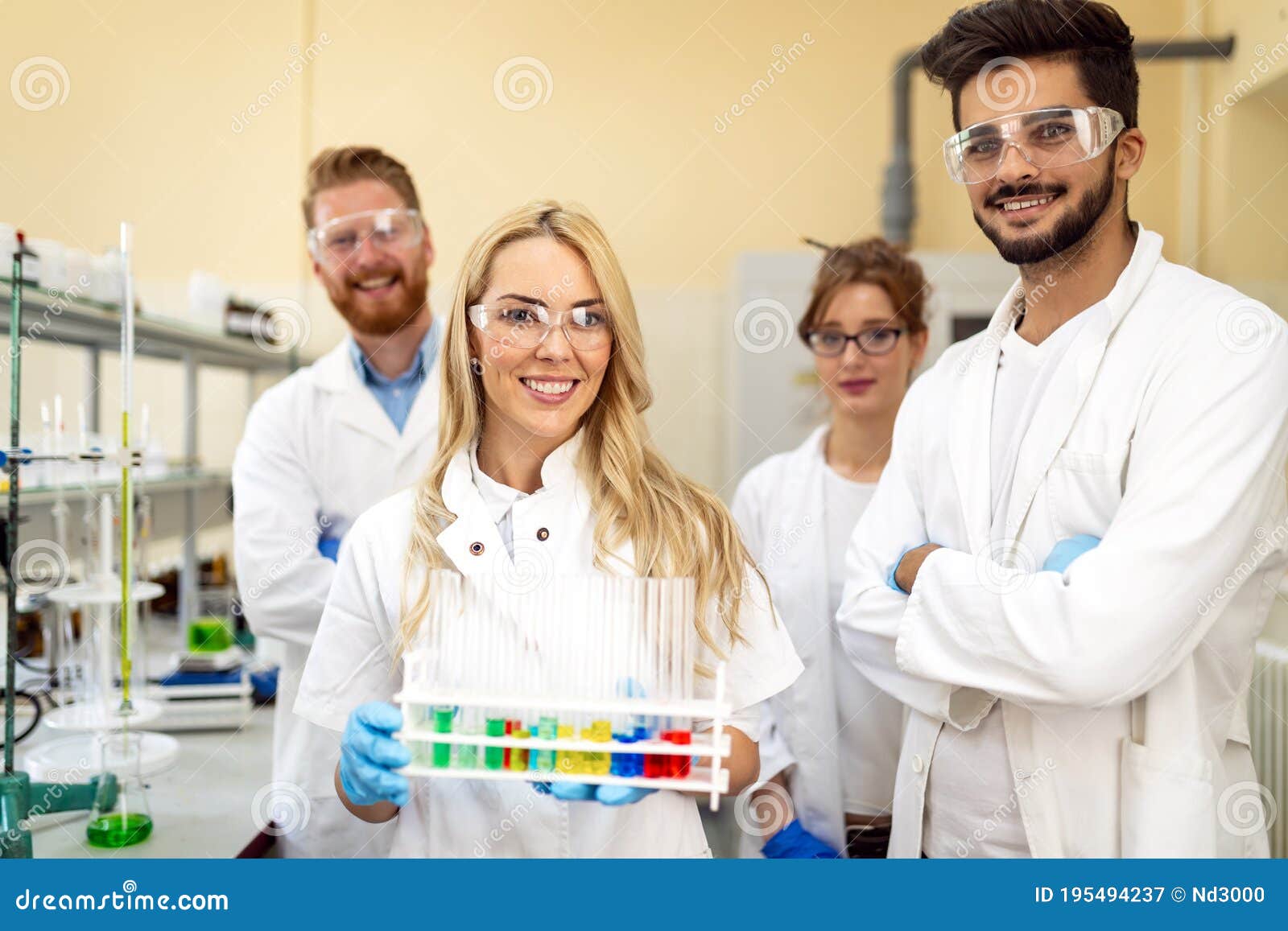 Group of Students Working at the Laboratory Stock Image - Image of ...