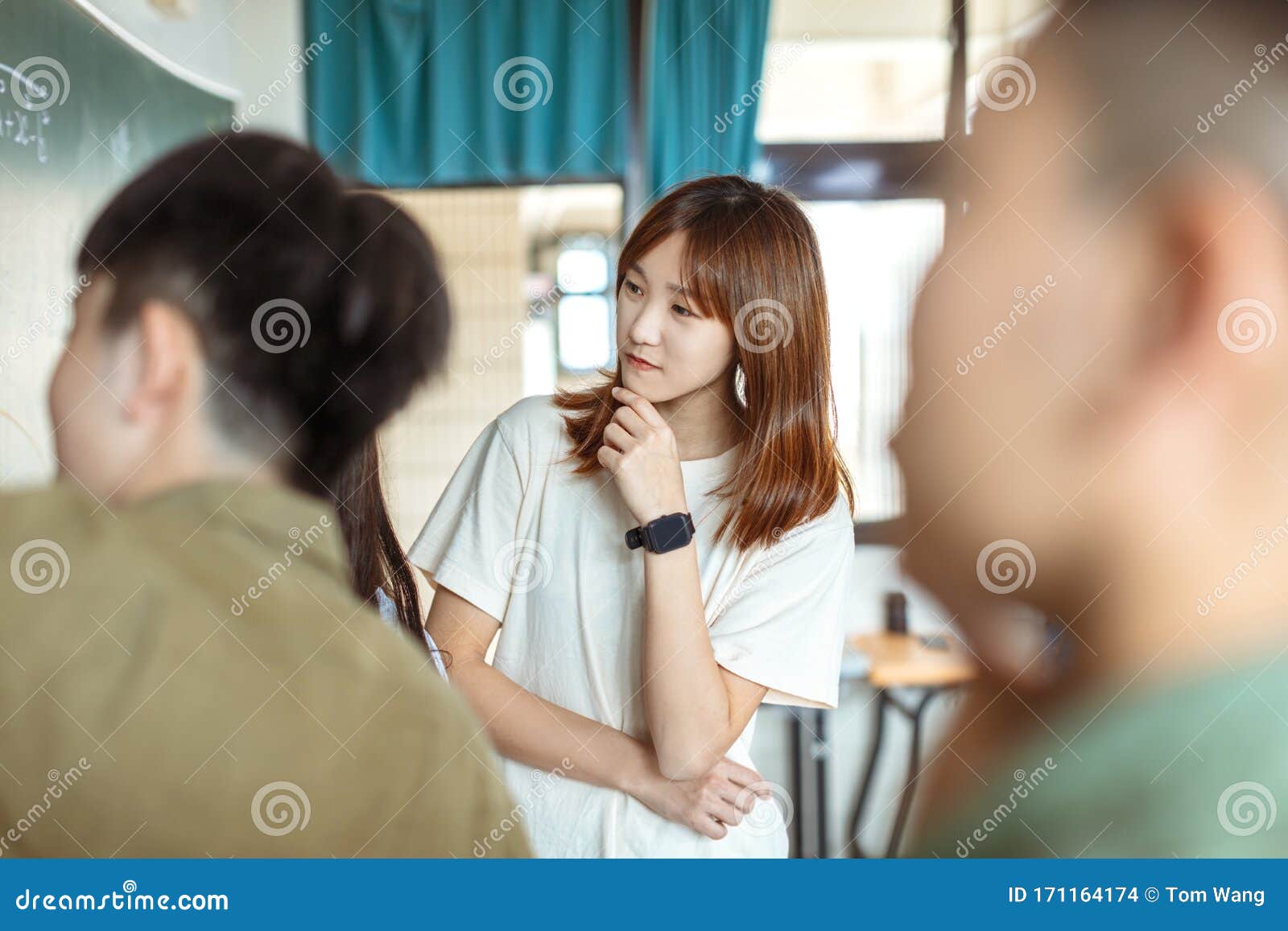 Group of Students Working on the Mathematical Problem Stock Photo ...