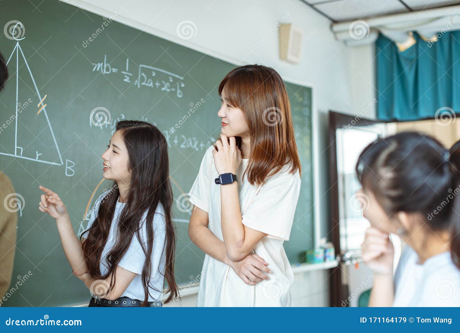 Group of Students Working on the Mathematical Problem Stock Image ...