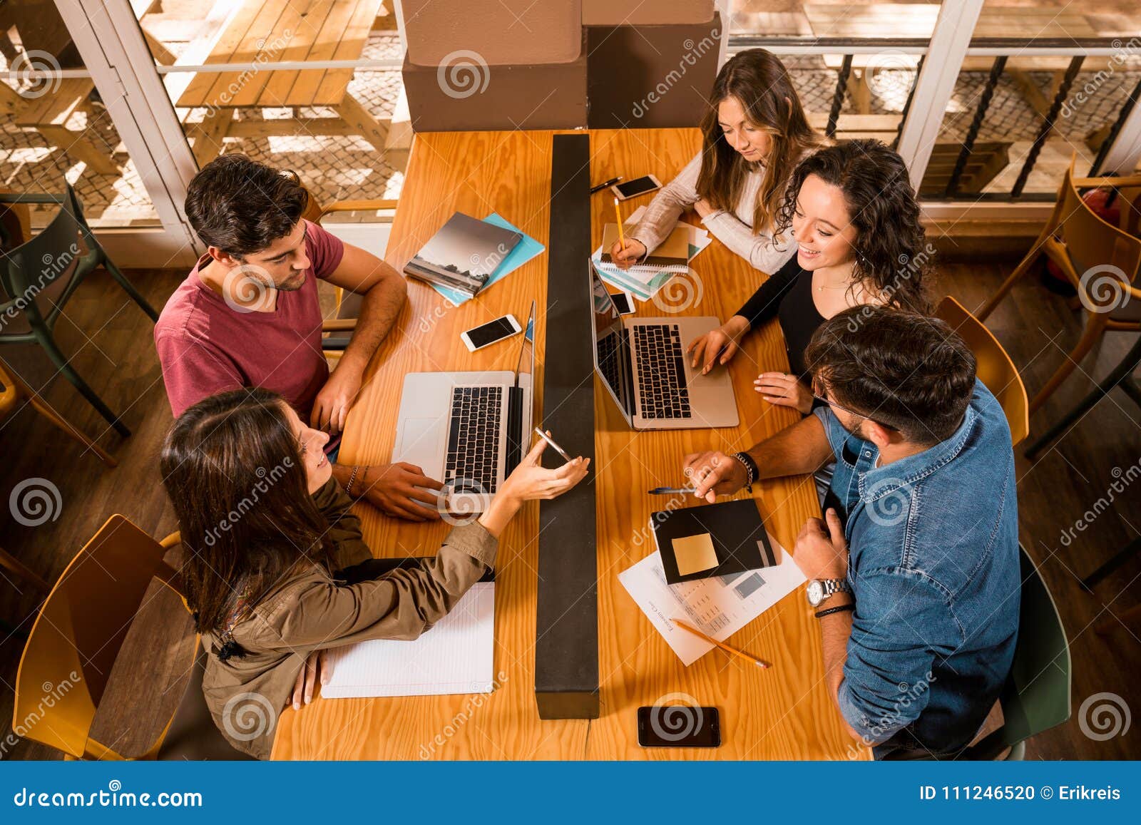 Group of Students Working Together Stock Photo - Image of school ...