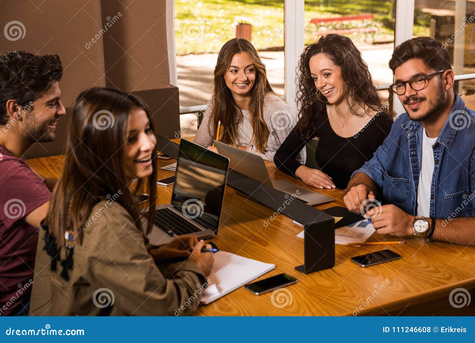 Group of Students Working Together Stock Photo - Image of cooperation ...