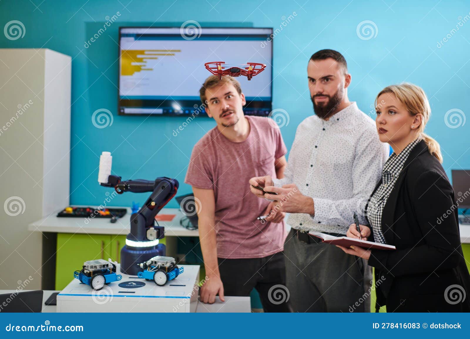 A Group of Students Working Together in a Laboratory, Dedicated To Exploring the Aerodynamic ...