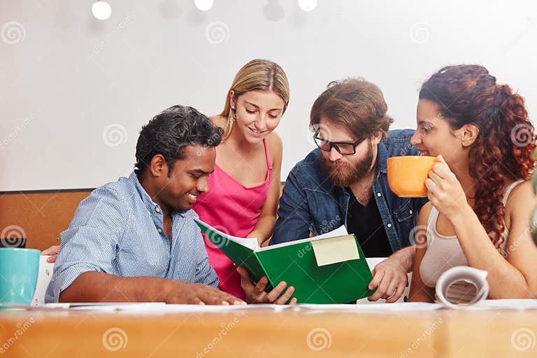 Group of Students in Workshop Stock Photo - Image of learn, management ...
