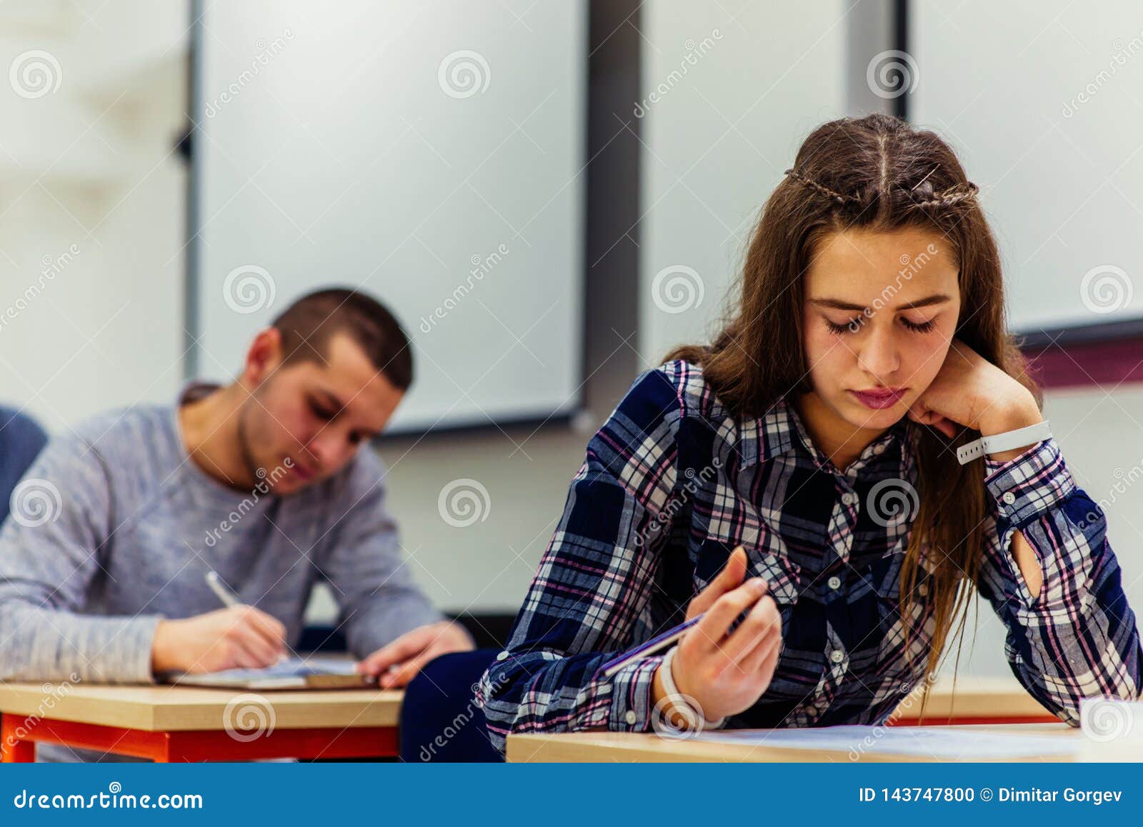 Group of Students Writing on Class Stock Photo - Image of learn ...