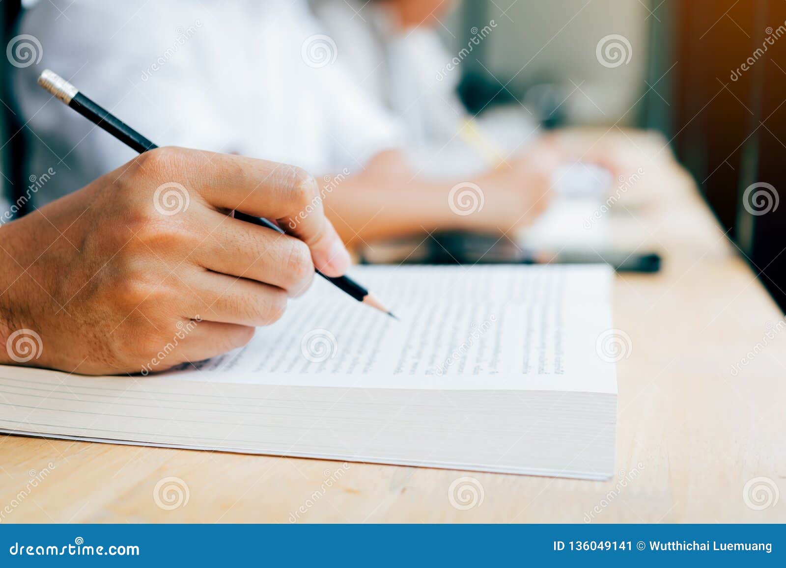 Group of Students are Writing a University Test Stock Image - Image of ...