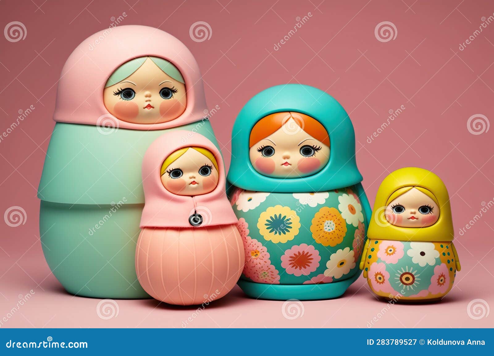 Group Studio Portrait of Fat Russian Nesting Dolls , Concept of Size ...