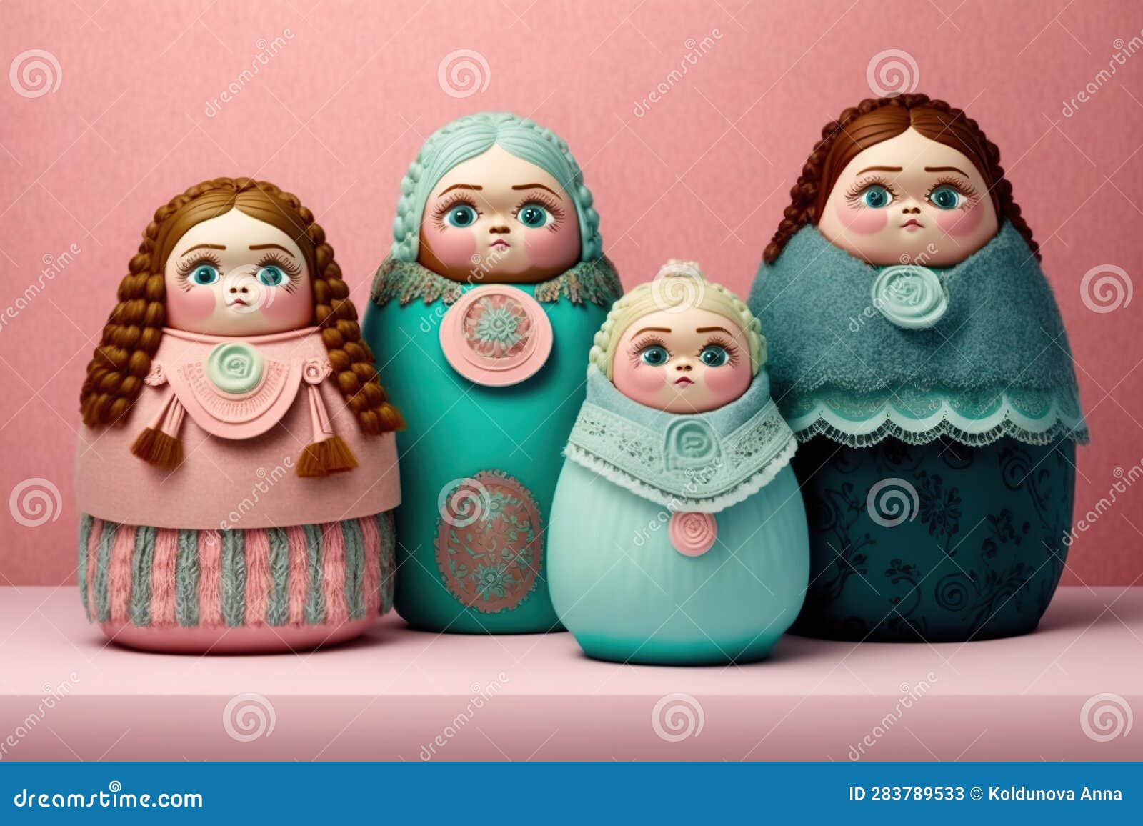 Group Studio Portrait of Fat Russian Nesting Dolls , Concept of Size ...