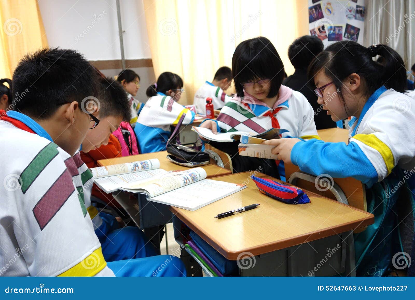 Group study in class editorial stock photo. Image of students - 52647663