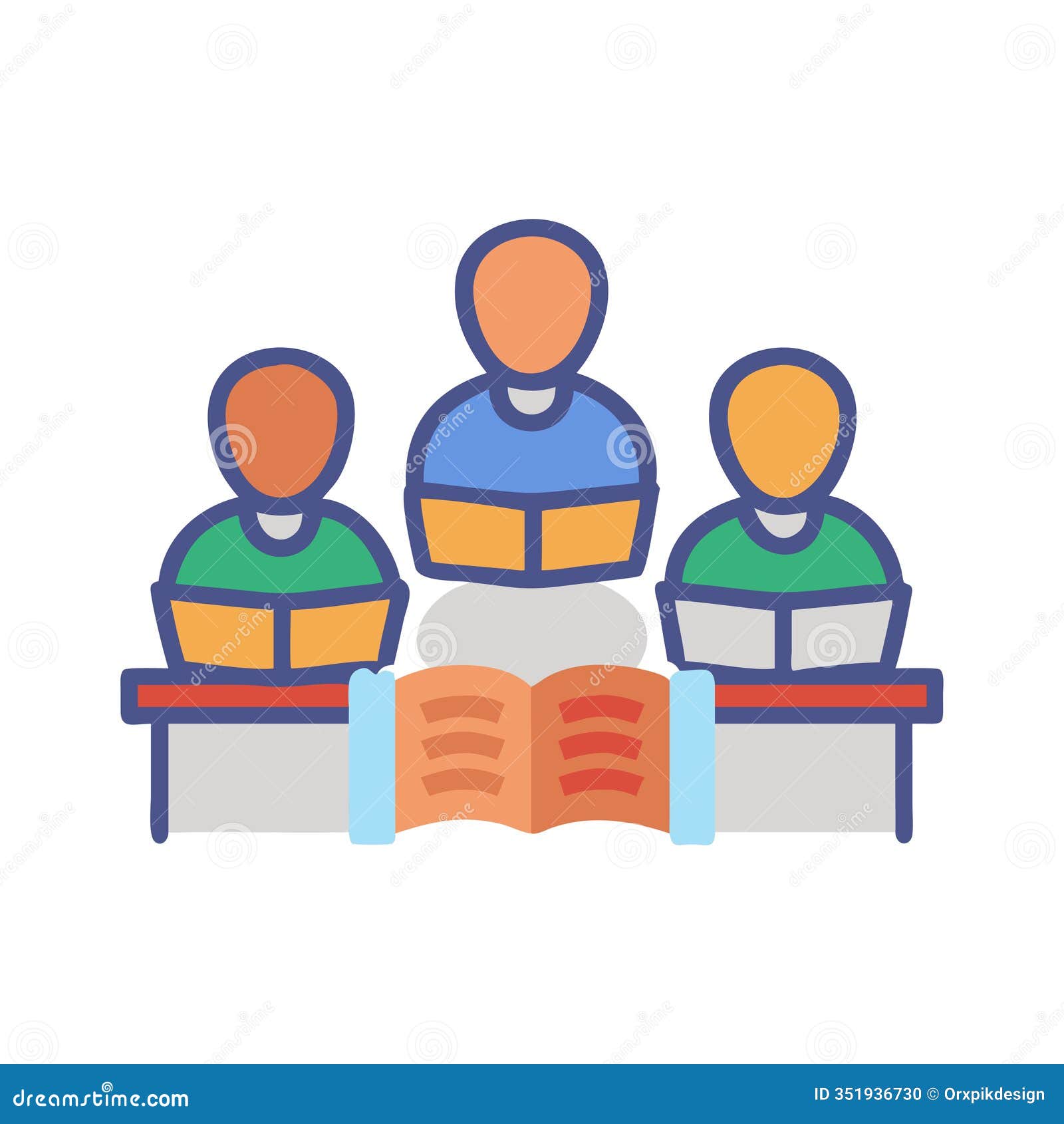 Group Study Icon for Learning Stock Vector - Illustration of education ...