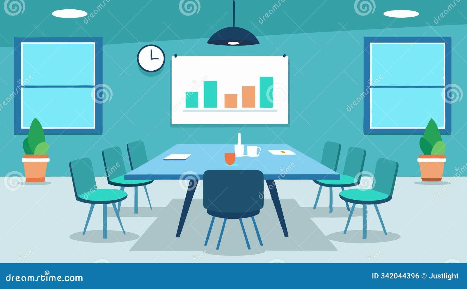 A Group Study Room with a Large Table and Chairs Equipped with a Screen ...