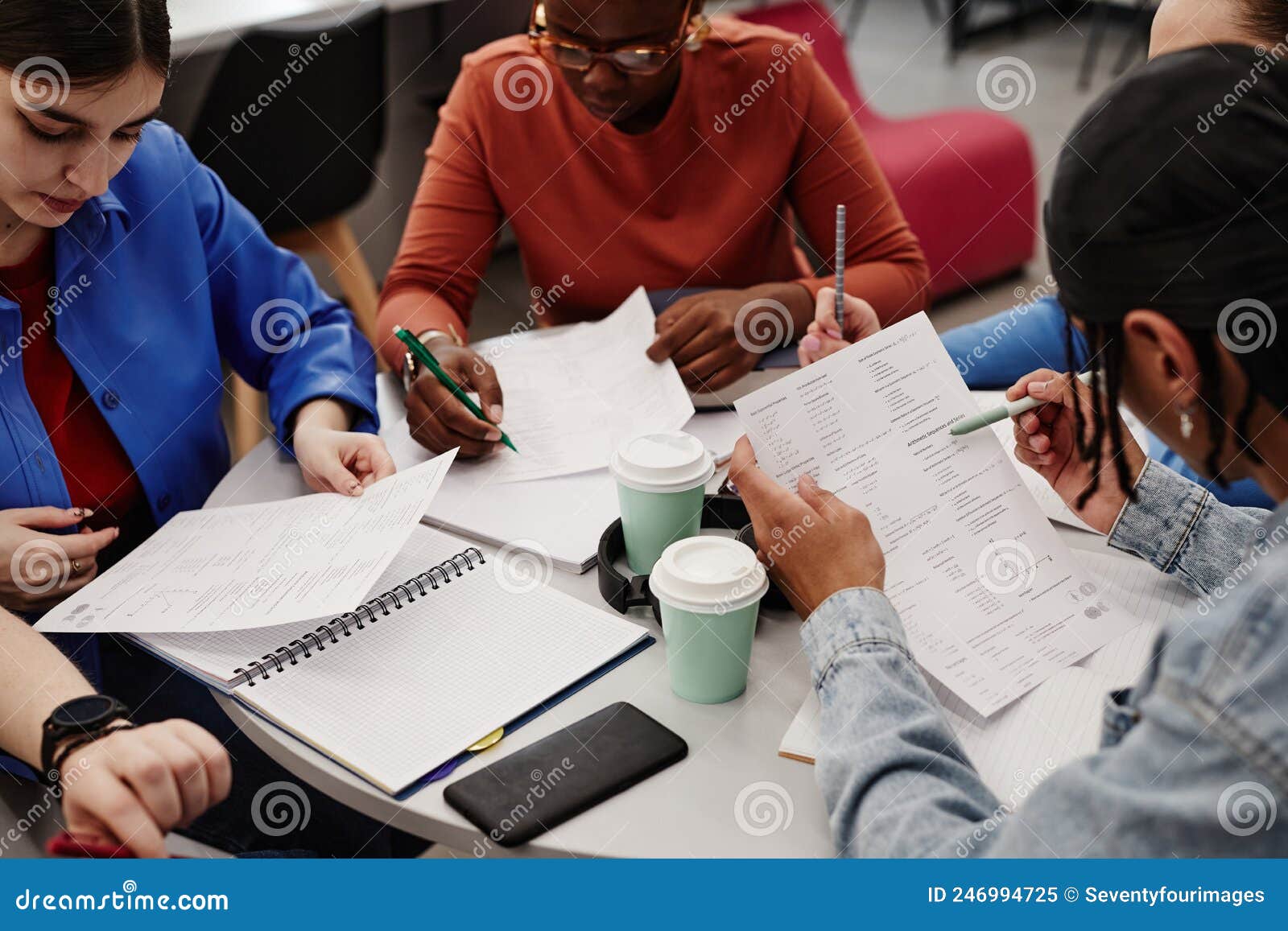 Group Study at Table stock image. Image of student, desk - 246994725
