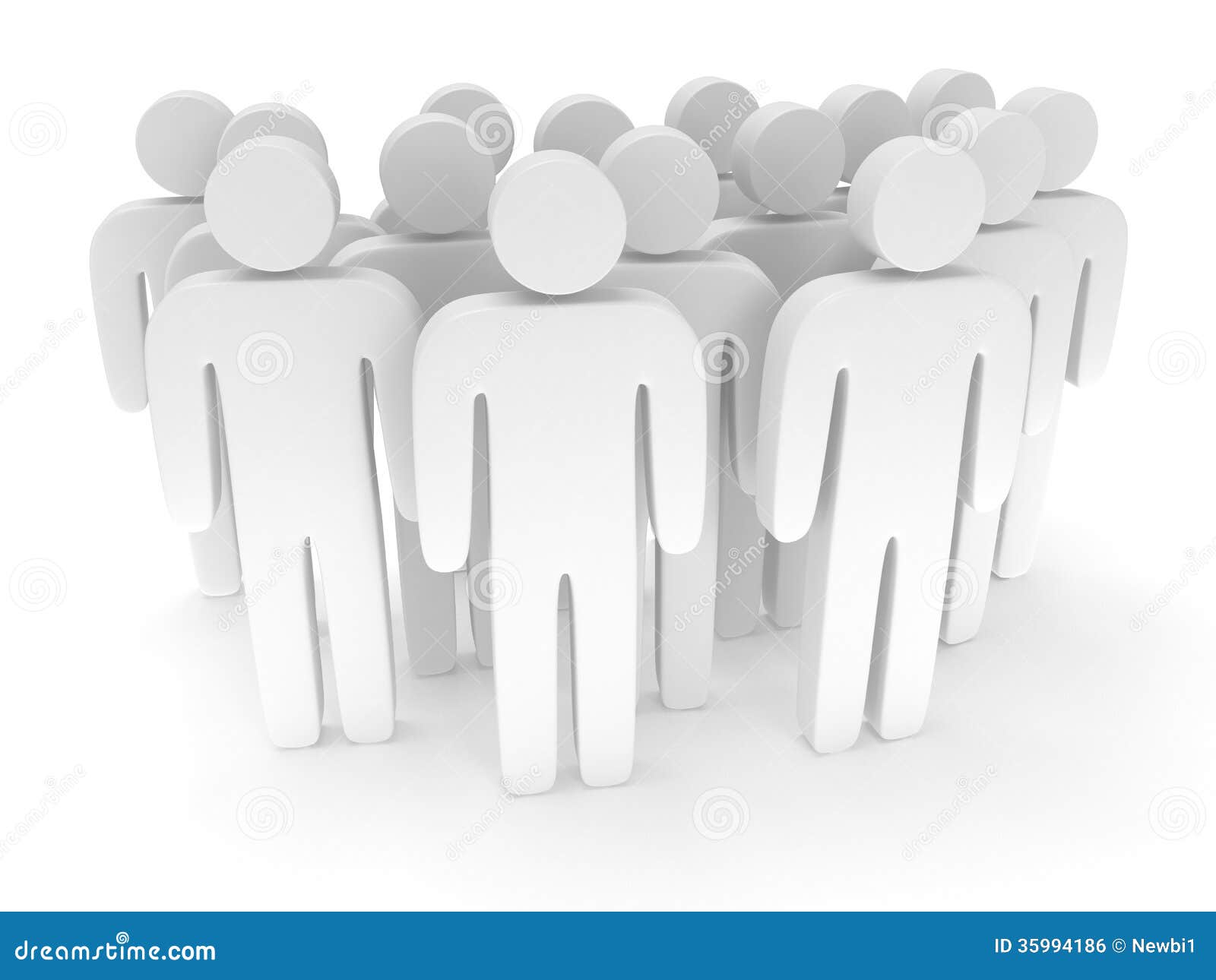 Group Of Stylized Blank People Stand On White Stock Illustration ...
