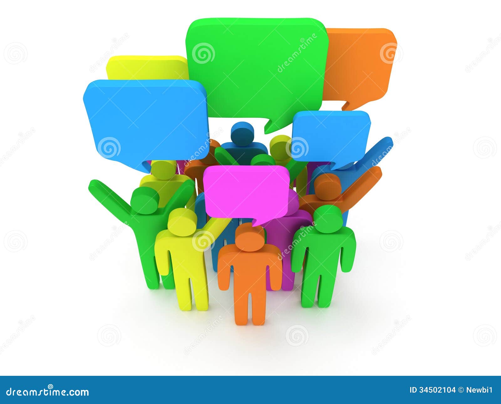 Group Of Stylized Colored People With Chat Bubbles Stock Images - Image ...