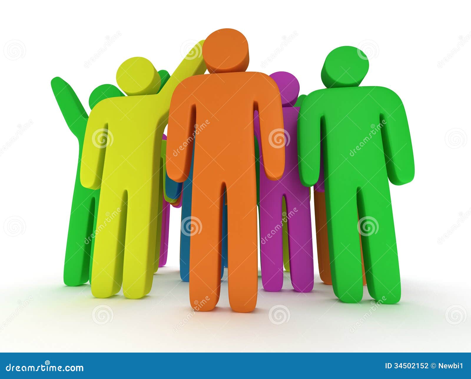 Group of Stylized Colored People Stand on White Stock Illustration ...