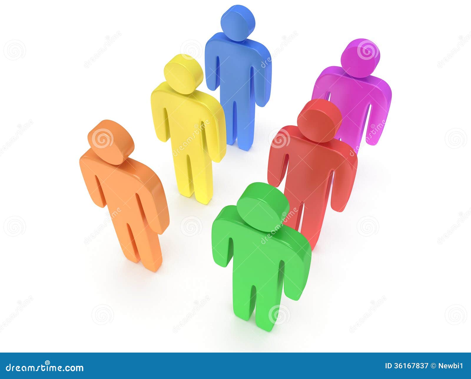Group of Stylized Colored People Stand on White Stock Illustration ...