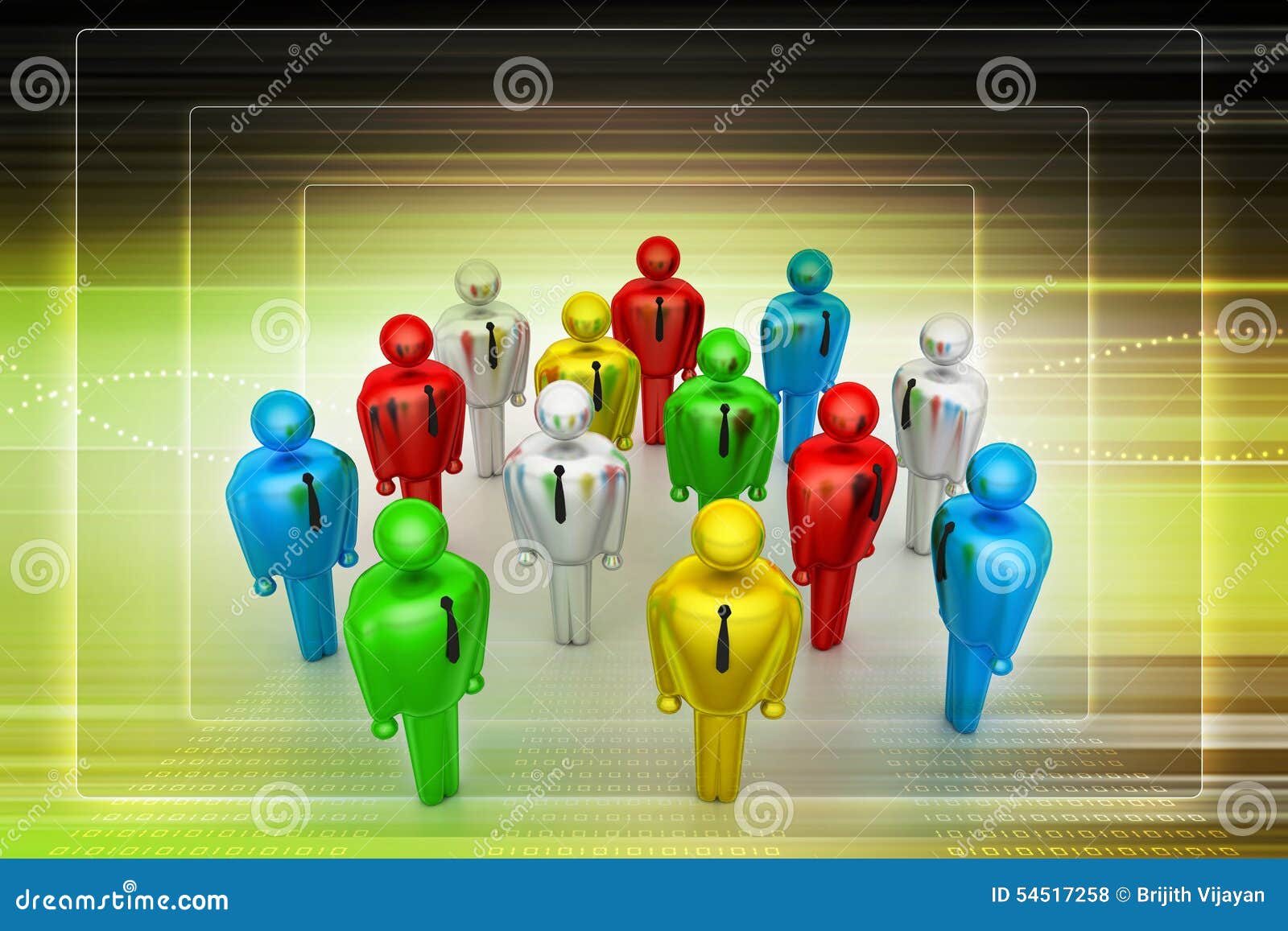 Group of Stylized Coloured People Stock Illustration - Illustration of ...