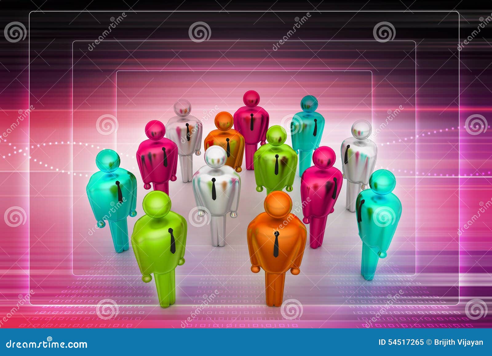 Group of Stylized Coloured People Stock Illustration - Illustration of ...