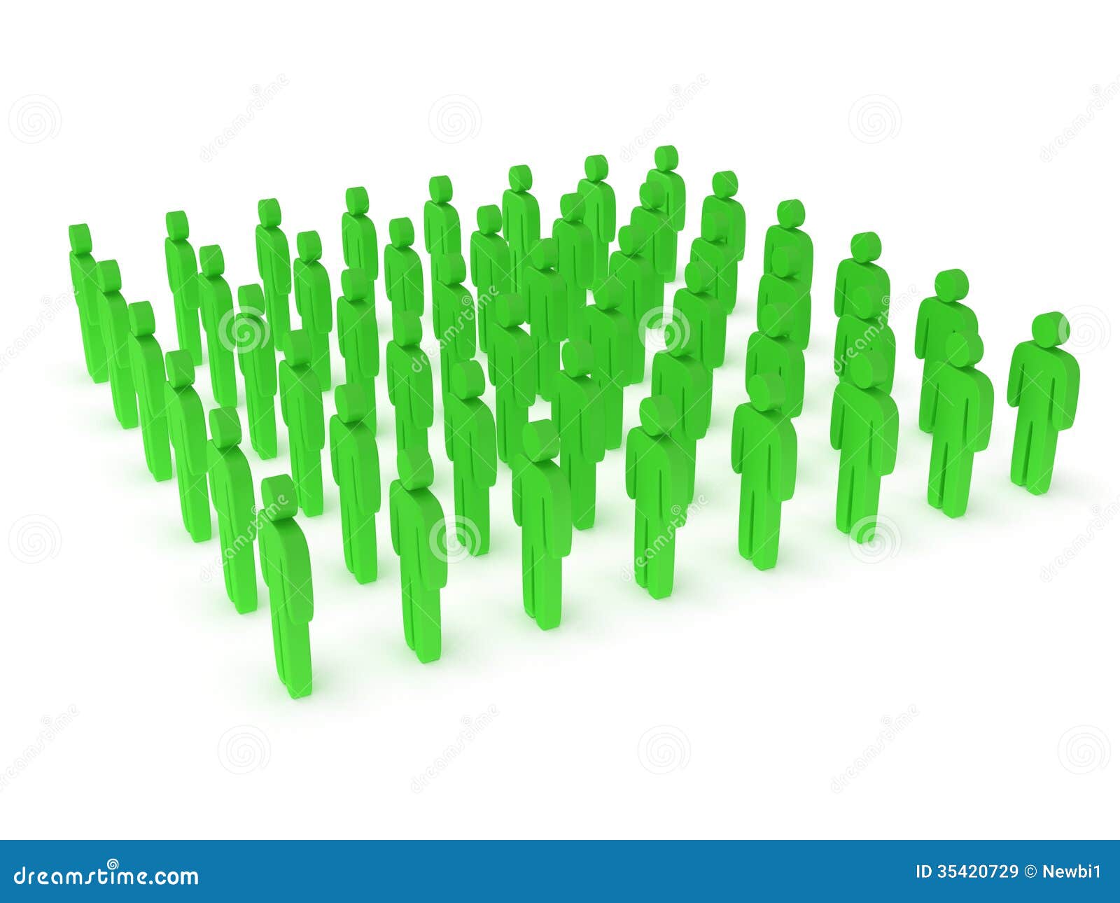 Group of Stylized Green People Stand on White Stock Illustration ...