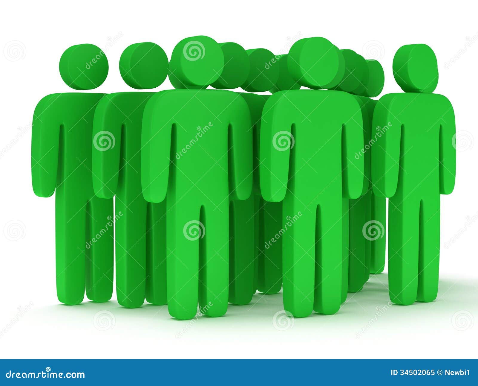 Group of Stylized Green People Stand on White Stock Illustration ...