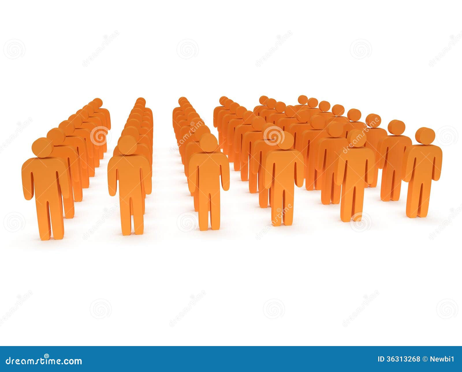 Group of Stylized Orange People Stand on White Stock Illustration ...