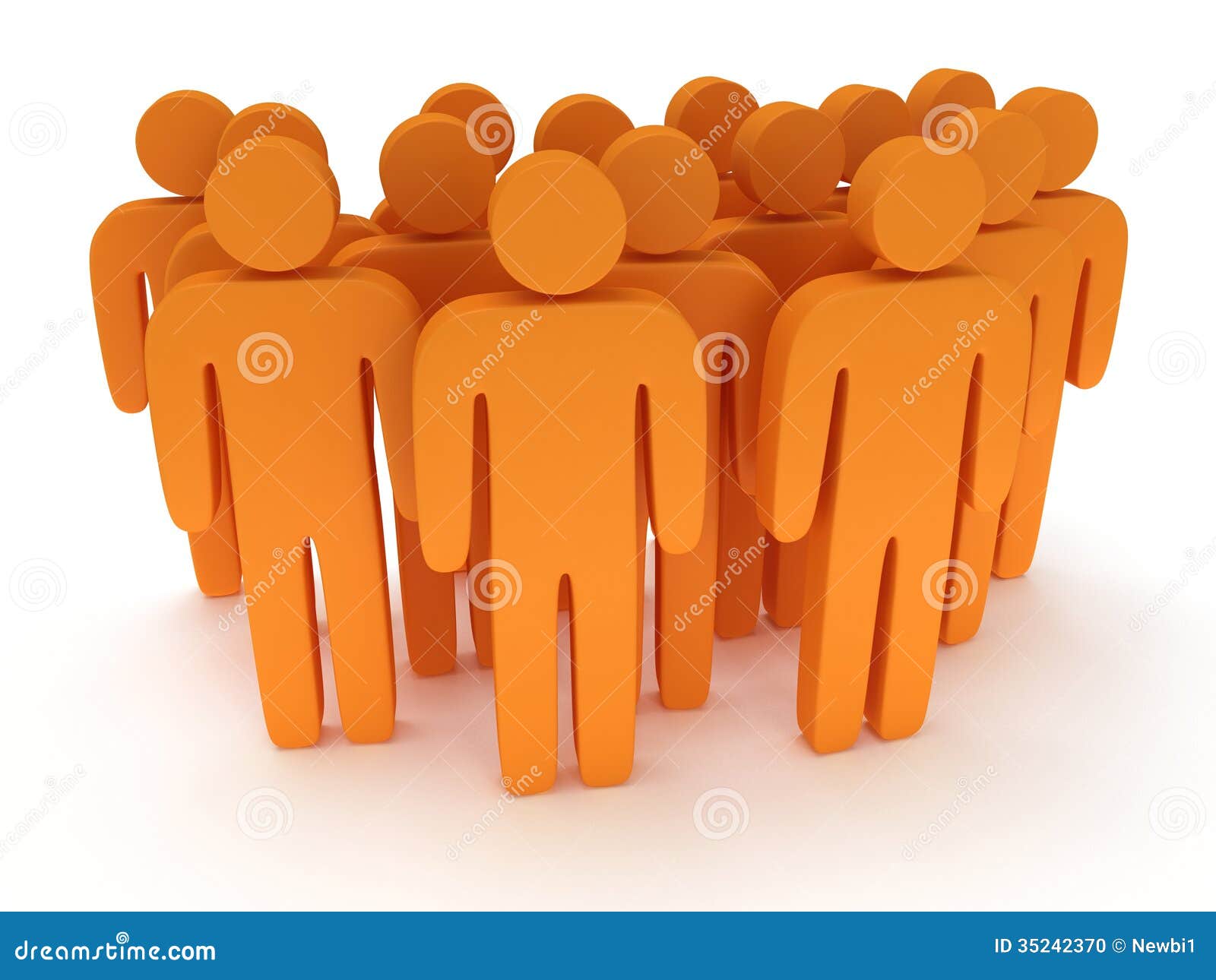 Group of Stylized Orange People Stand on White Stock Illustration ...