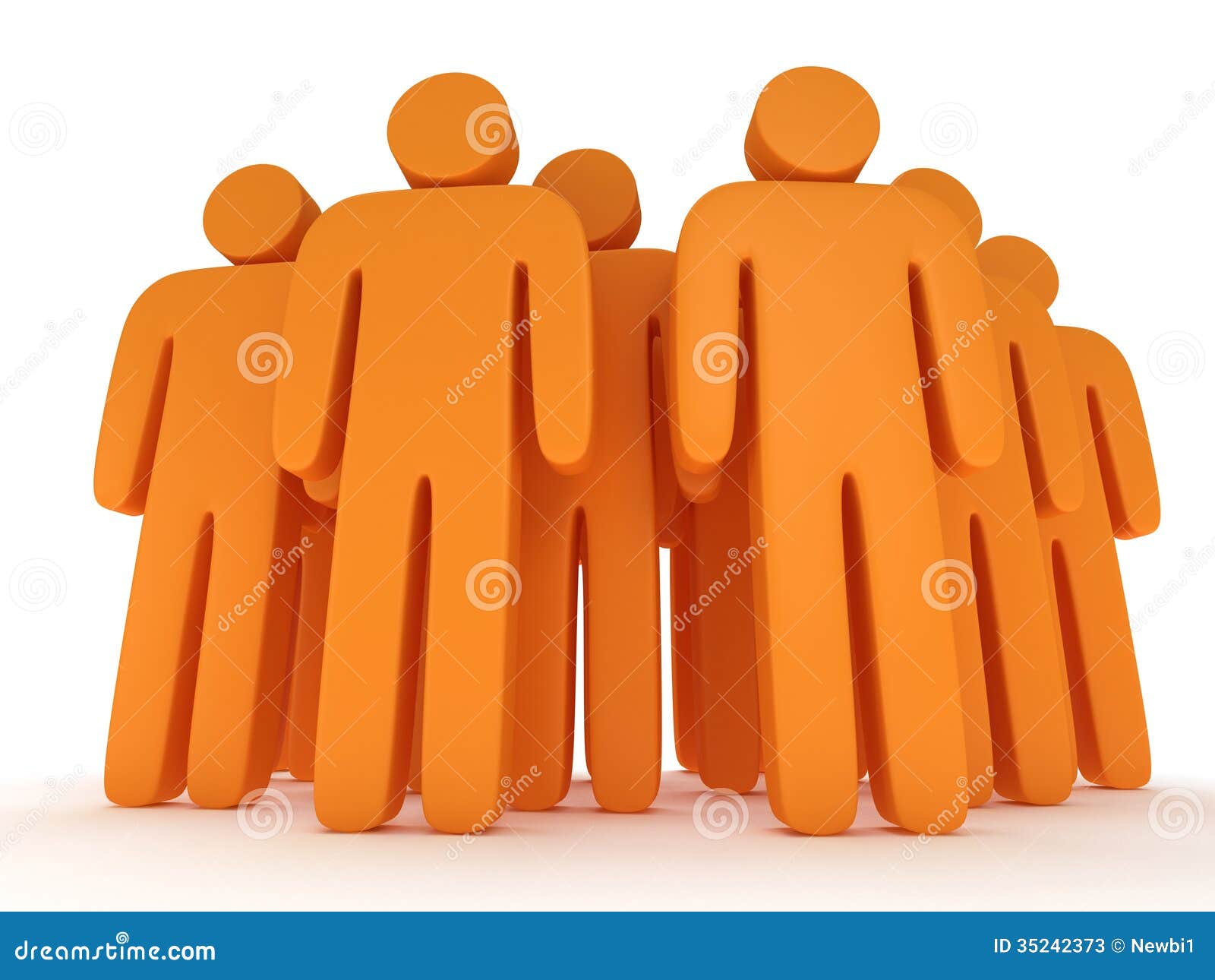 Group of Stylized Orange People Stand on White Stock Illustration ...